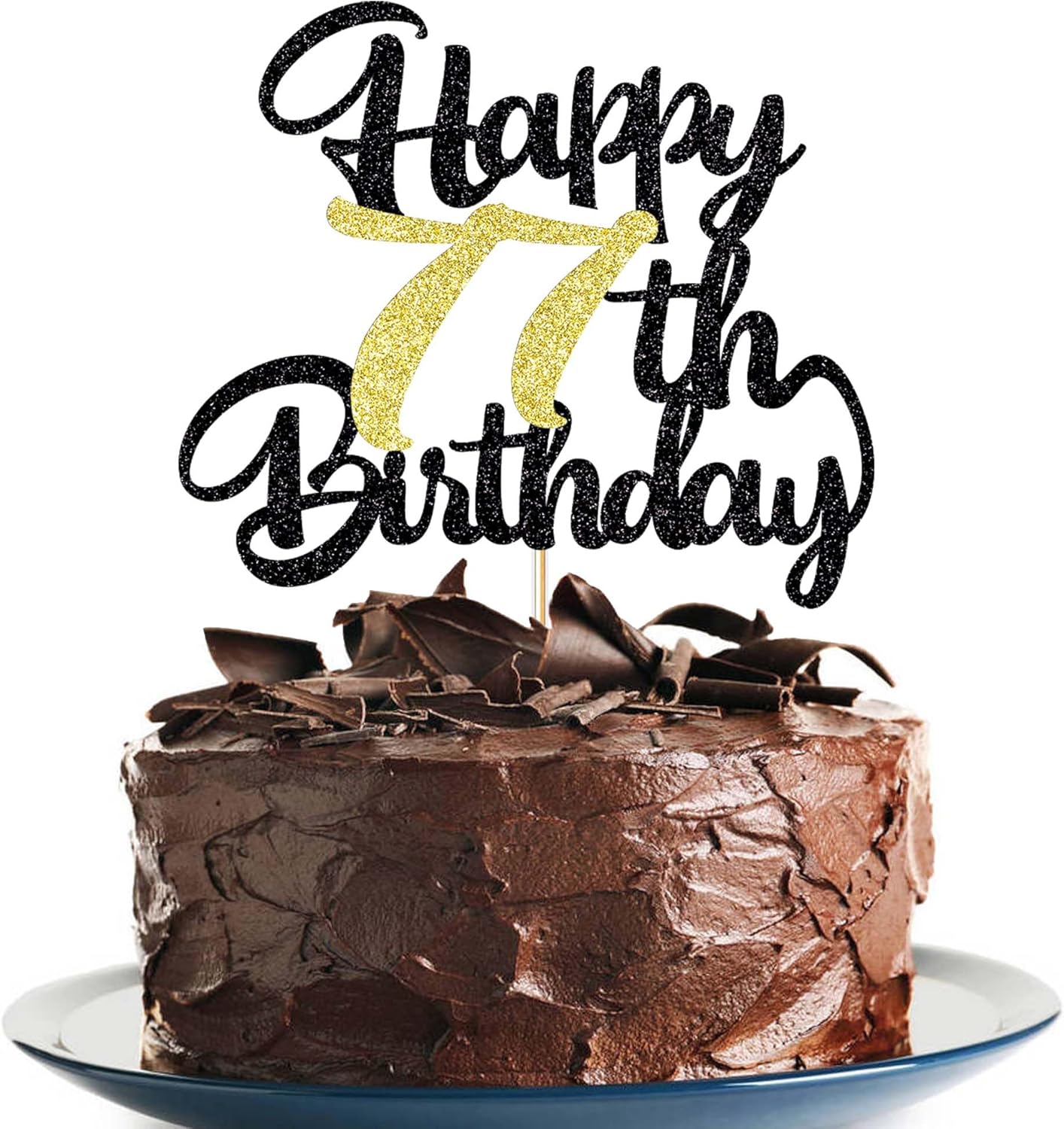 Amazon.com: Klionjor 77th Happy Birthday Cake Topper and Decoration ...