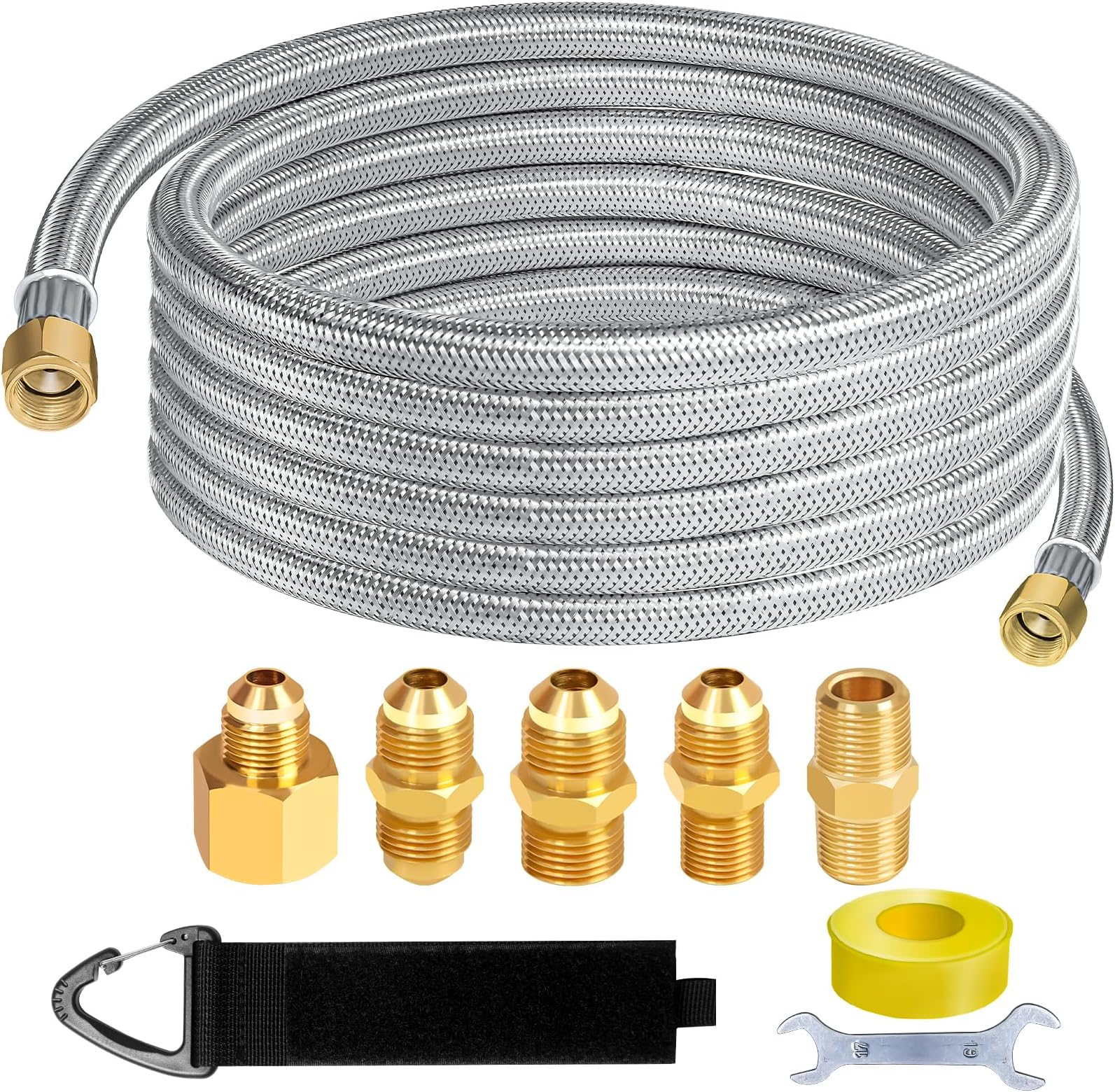 Amazon.com: 20Ft High Pressure Braided Propane Hose Extension and ...
