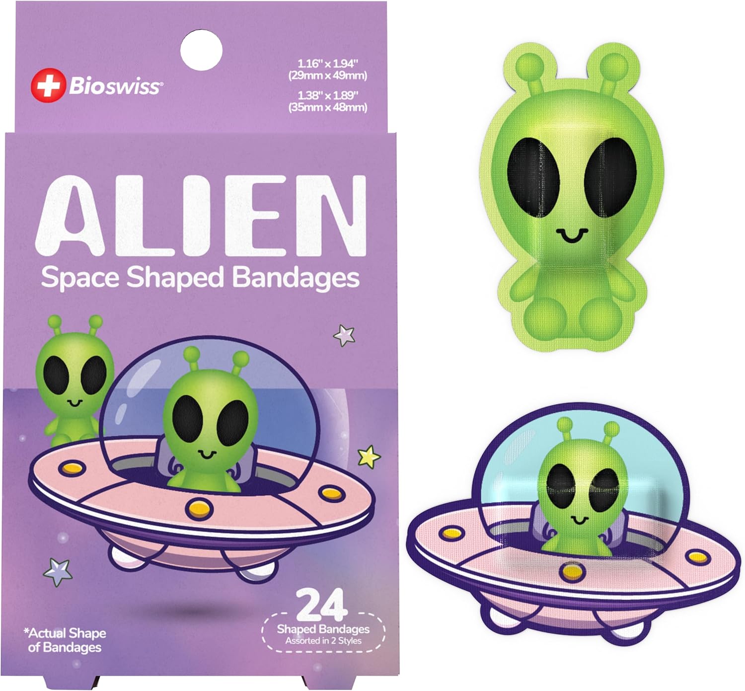 BioSwiss Bandages, Halloween Alien Shaped Self Adhesive Bandage, Latex ...