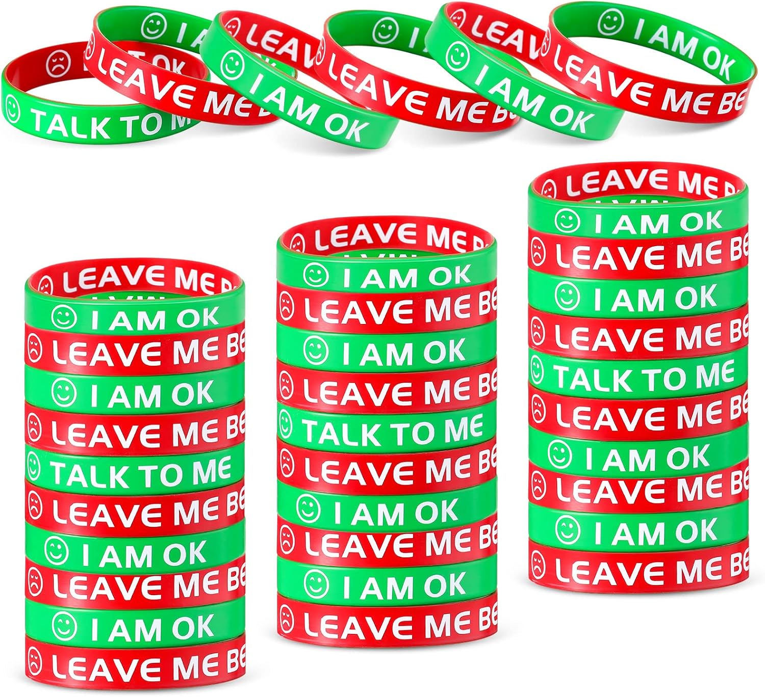 Amazon.com: Sureio 36 Pcs Mood Rubber Bracelets Emotion Silicone ...