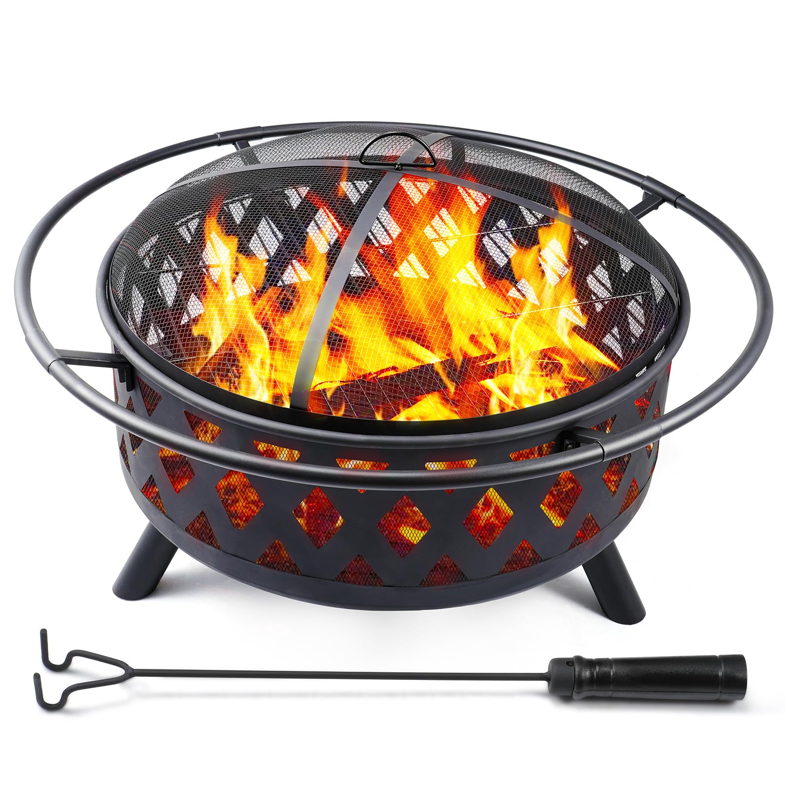 Amazon.com : HOMRELEXA 36 Inch Fire Pit, Outdoor Fire Pit, Wood Burning ...