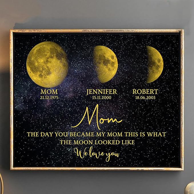 Amazon.com: Personalized Moon Phase Prints by Birth Date, Mother's Day ...