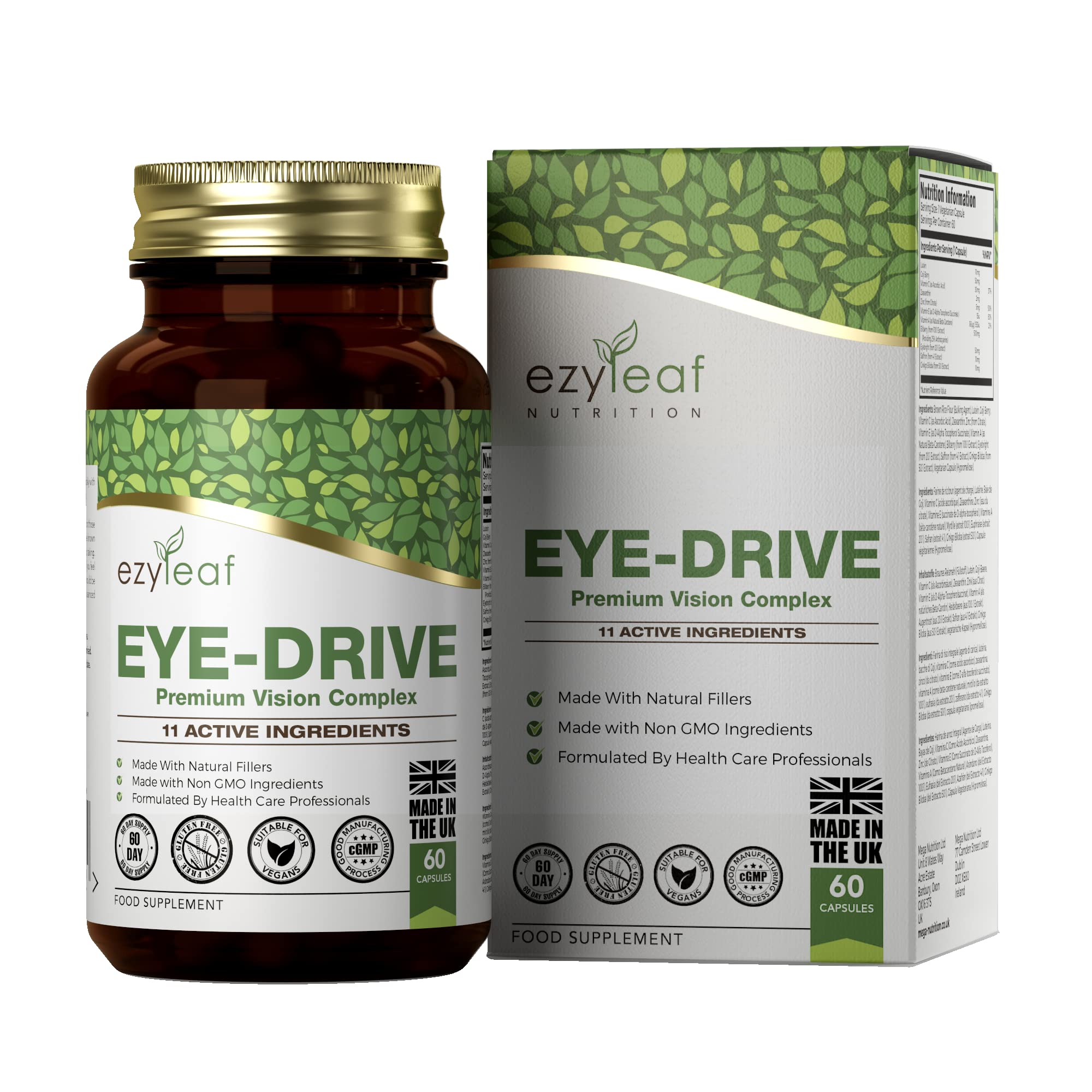 Ezyleaf Eye Supplement | Saffron, Lutein and Zeaxanthin Supplement with ...