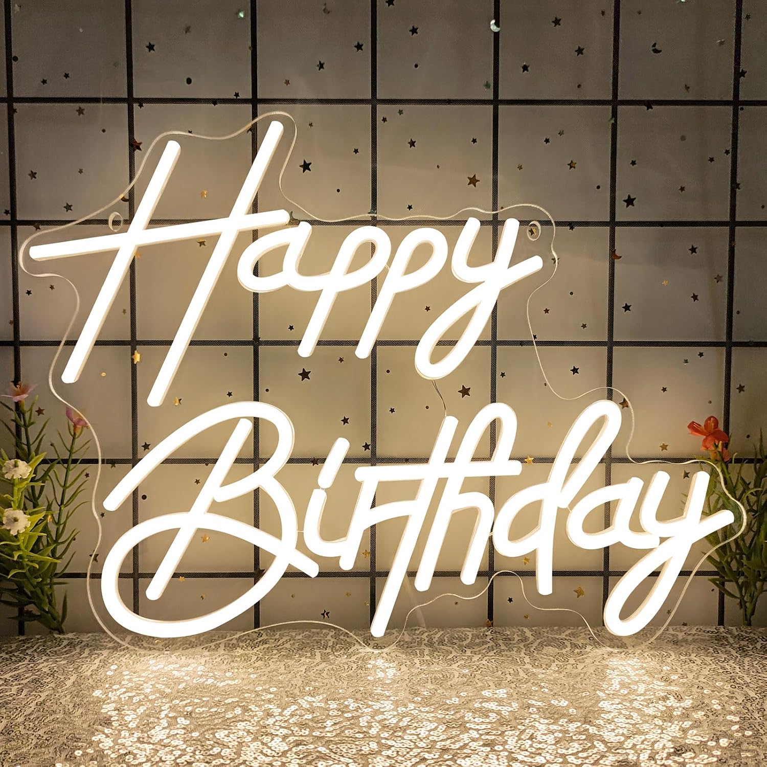 Happy Birthday Neon Signs for Party Decor Dimmable LED Birthday Neon ...
