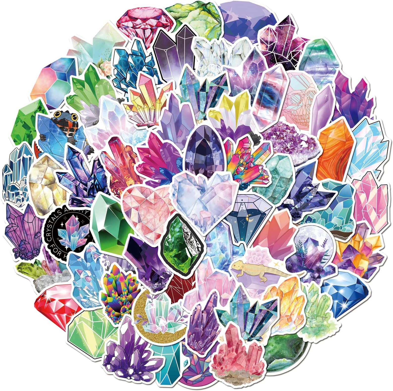 Amazon.com: Crystal Stickers | 100 PCS Aesthetic Decals, Vinyl ...