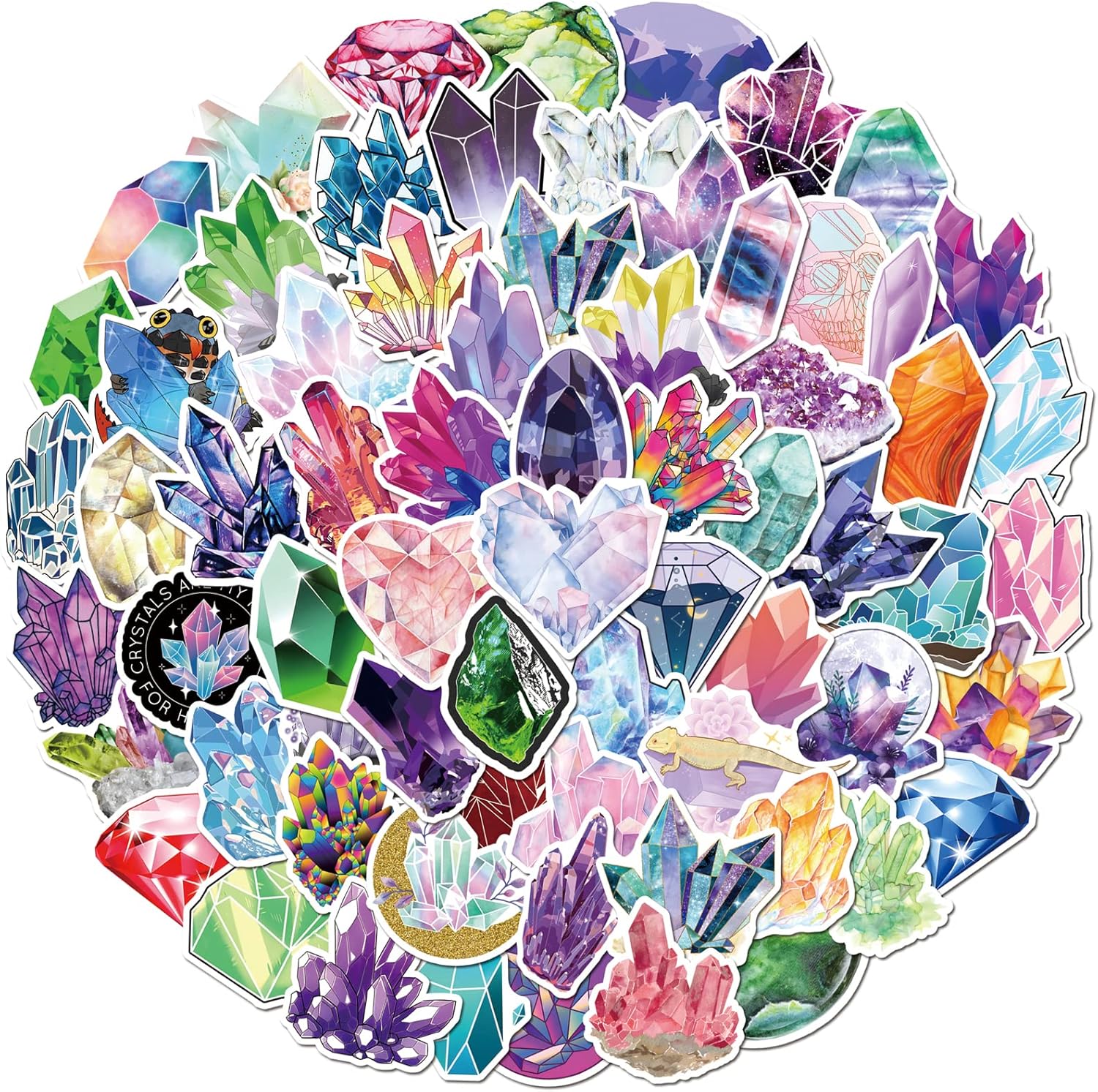 Amazon.com: Crystals Stickers 100PCS,Vinyl Decals for Hydroflask Water ...