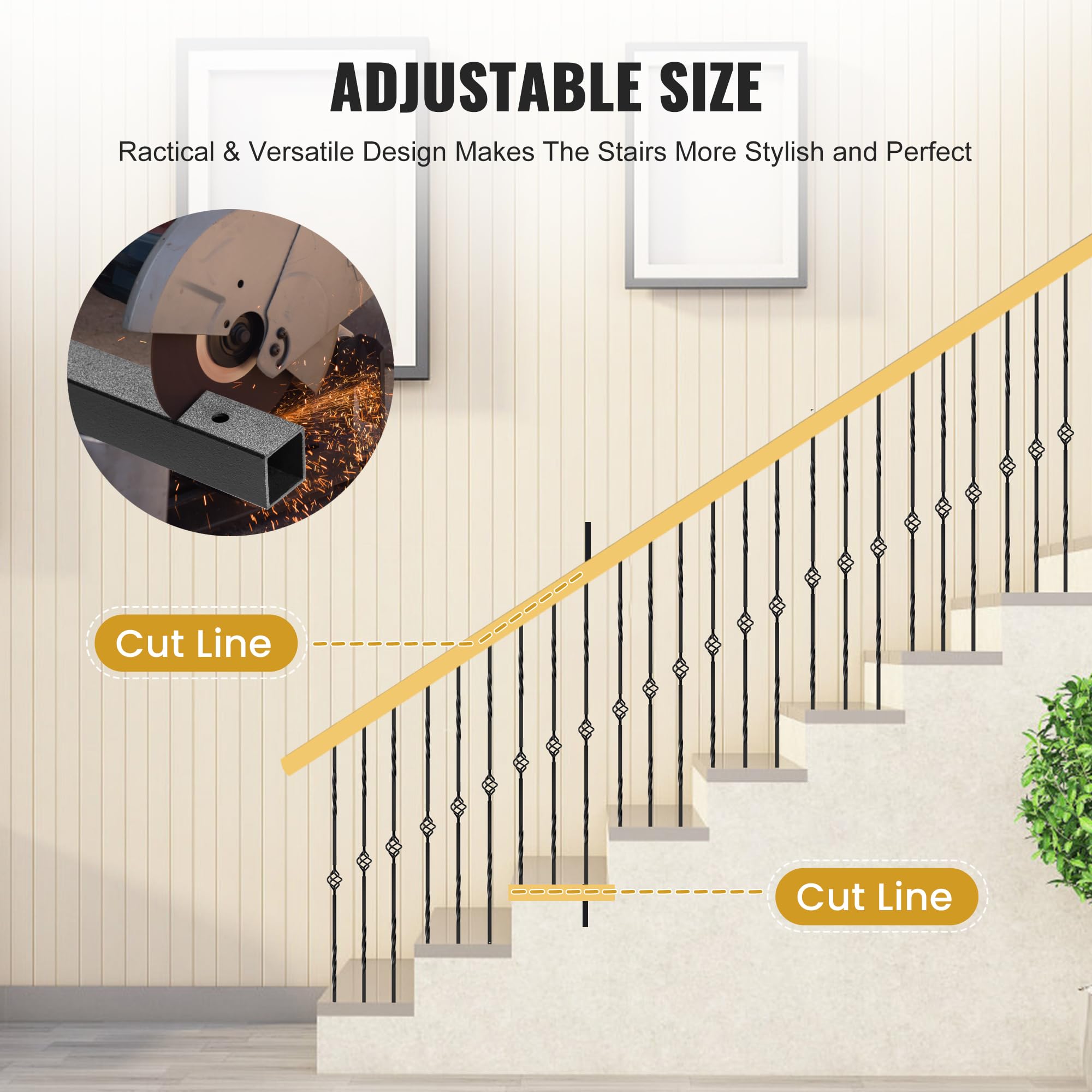 Snapklik.com : 10 Pack Wrought Iron Balusters Set, Beautiful And Sturdy ...