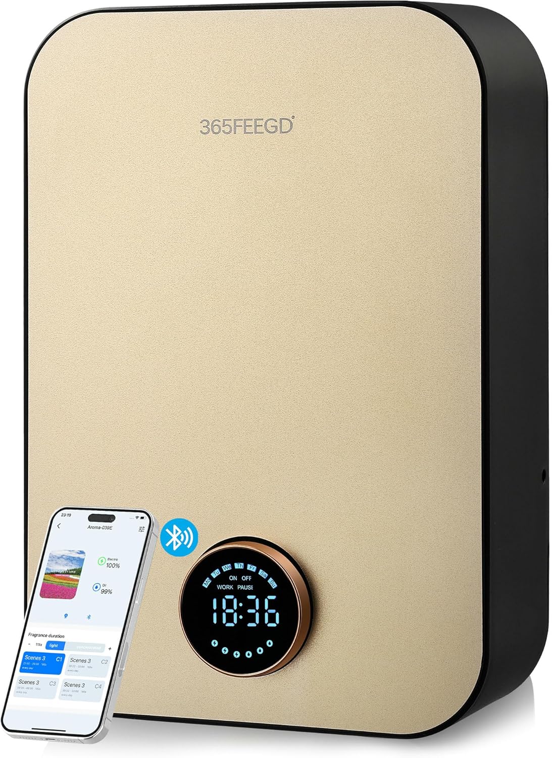 365FEEGD Intelligent Waterless Diffuser,Essential Oil Aromatherapy ...