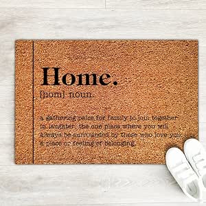 Amazon.com: JuneLucky Coir Door Mat Rectangular Home Definition ...