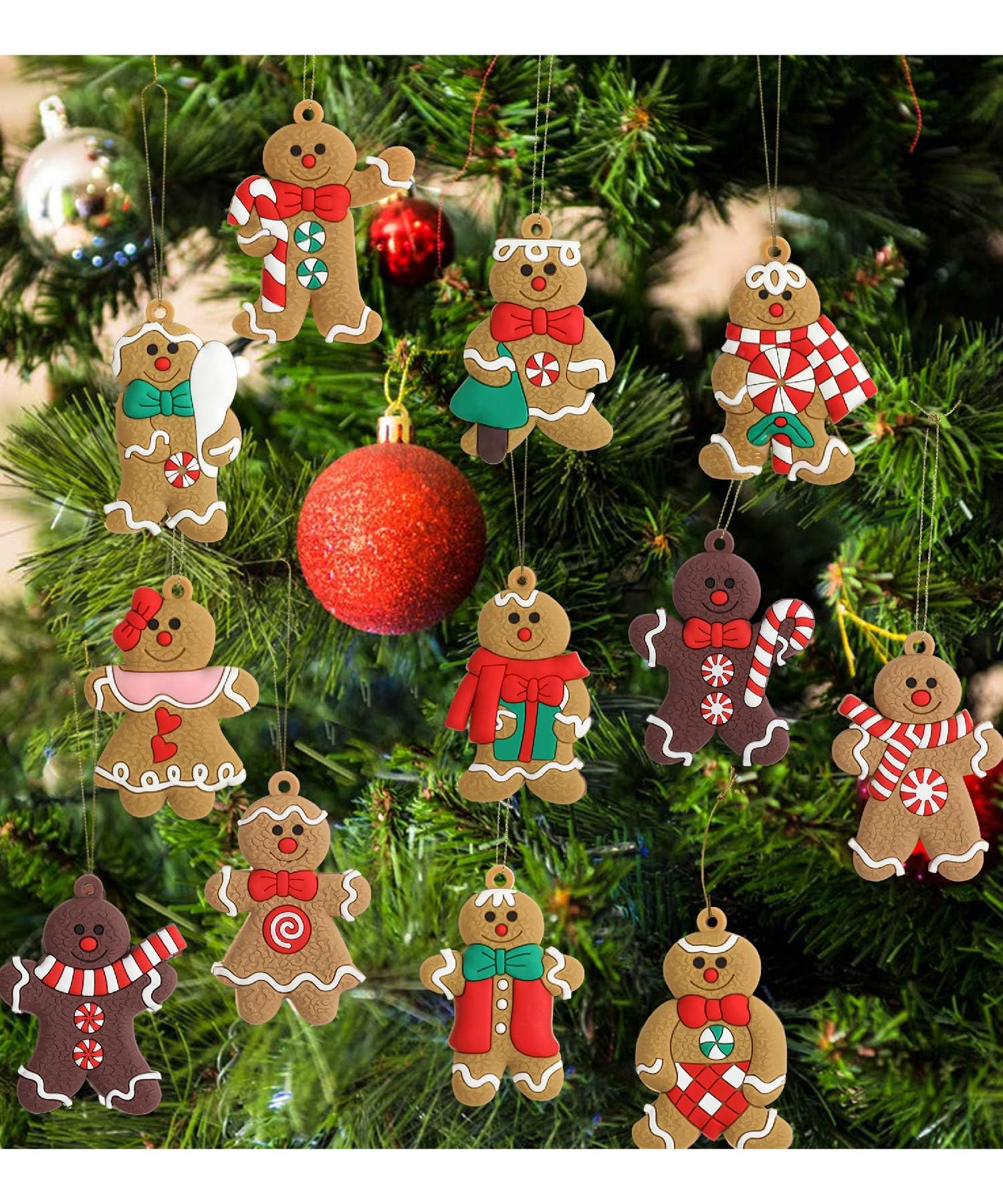 Amazon.com: Mr. Pen- Gingerbread Christmas Ornaments, 12 pcs, Christmas ...