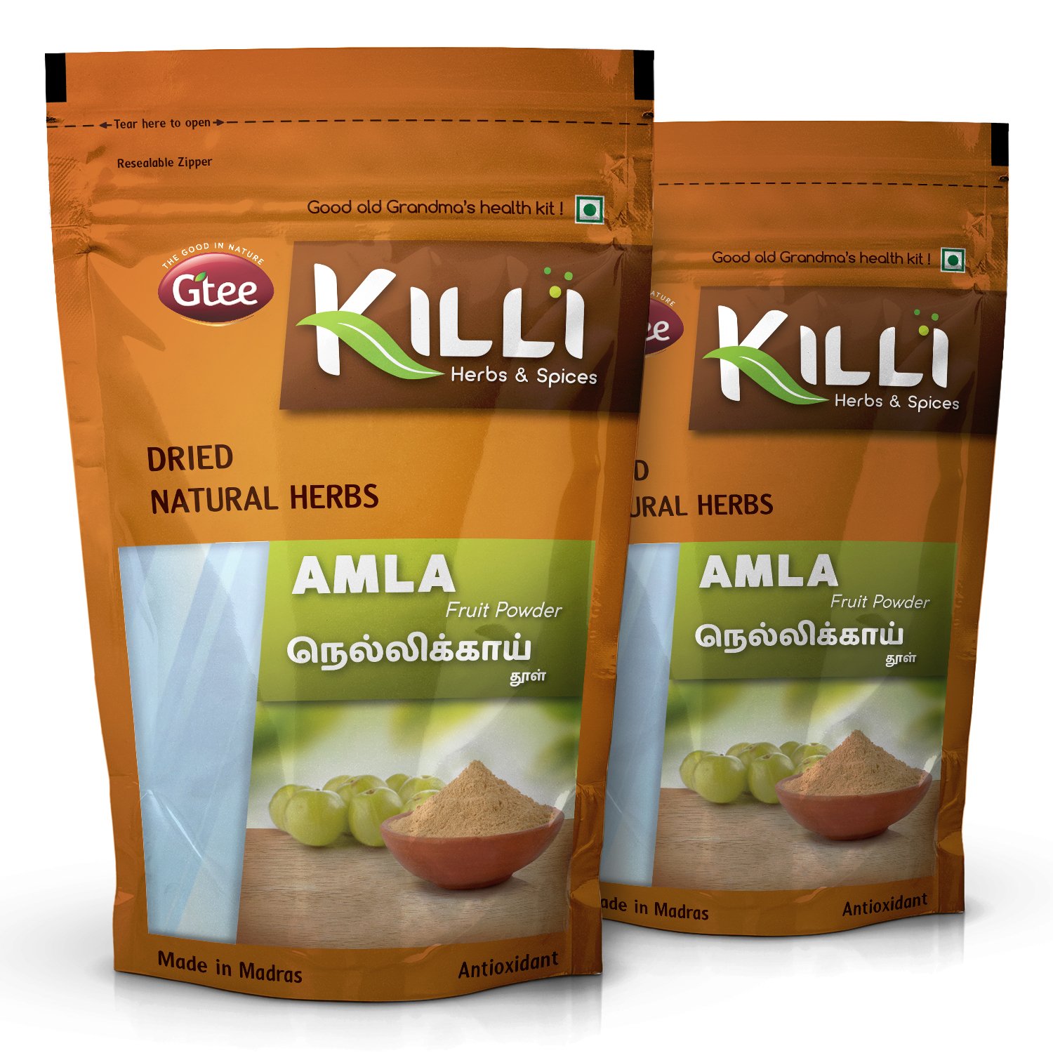 KILLI Amla | Nellikai | Usirikaya | Amalaki Fruit Powder, 100g (Pack of ...