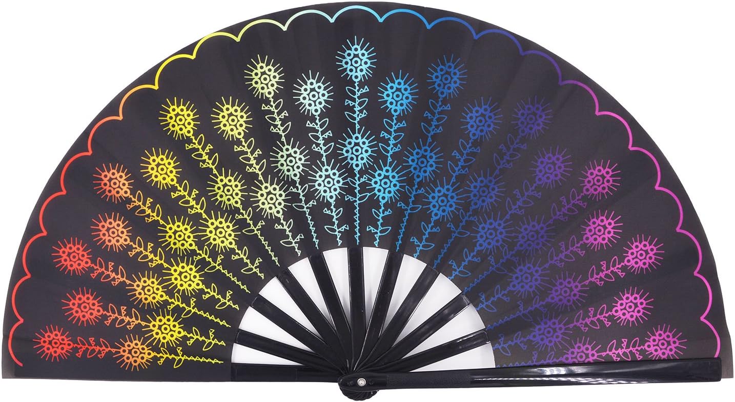 Amazon.com: Amajiji Large Peacock Folding Fan, Chinease/Japanese ...