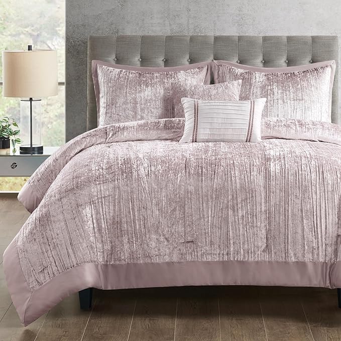 Amazon.com: Madison Park King Comforter Set, Luxe Velvet, Satin Binding ...