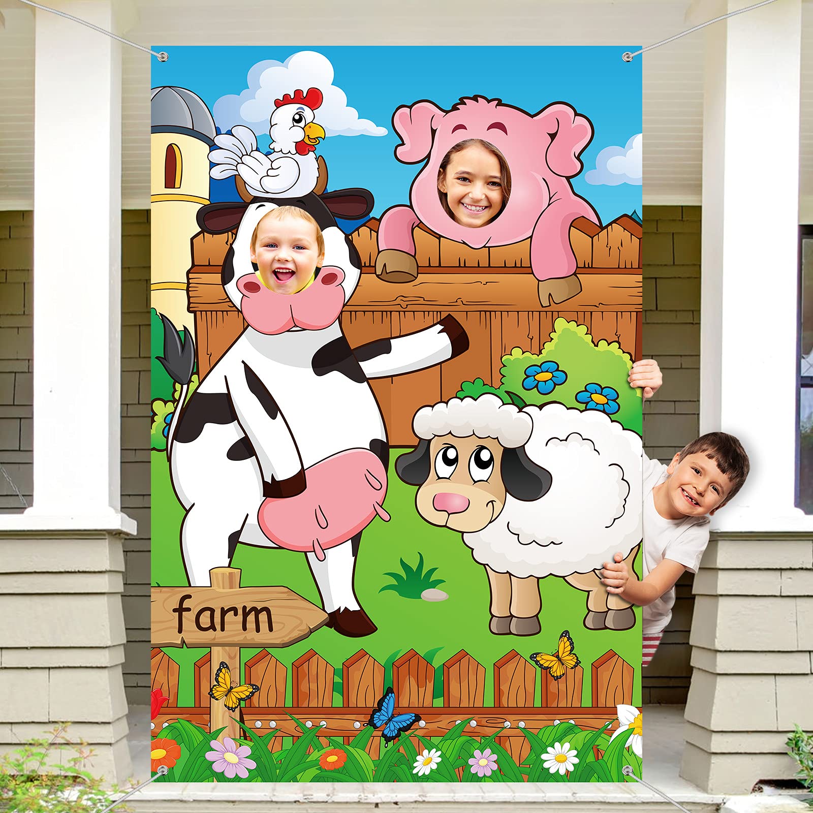 Buy Farm Animals Theme Party Decorations Large Fabric Farm Animals ...