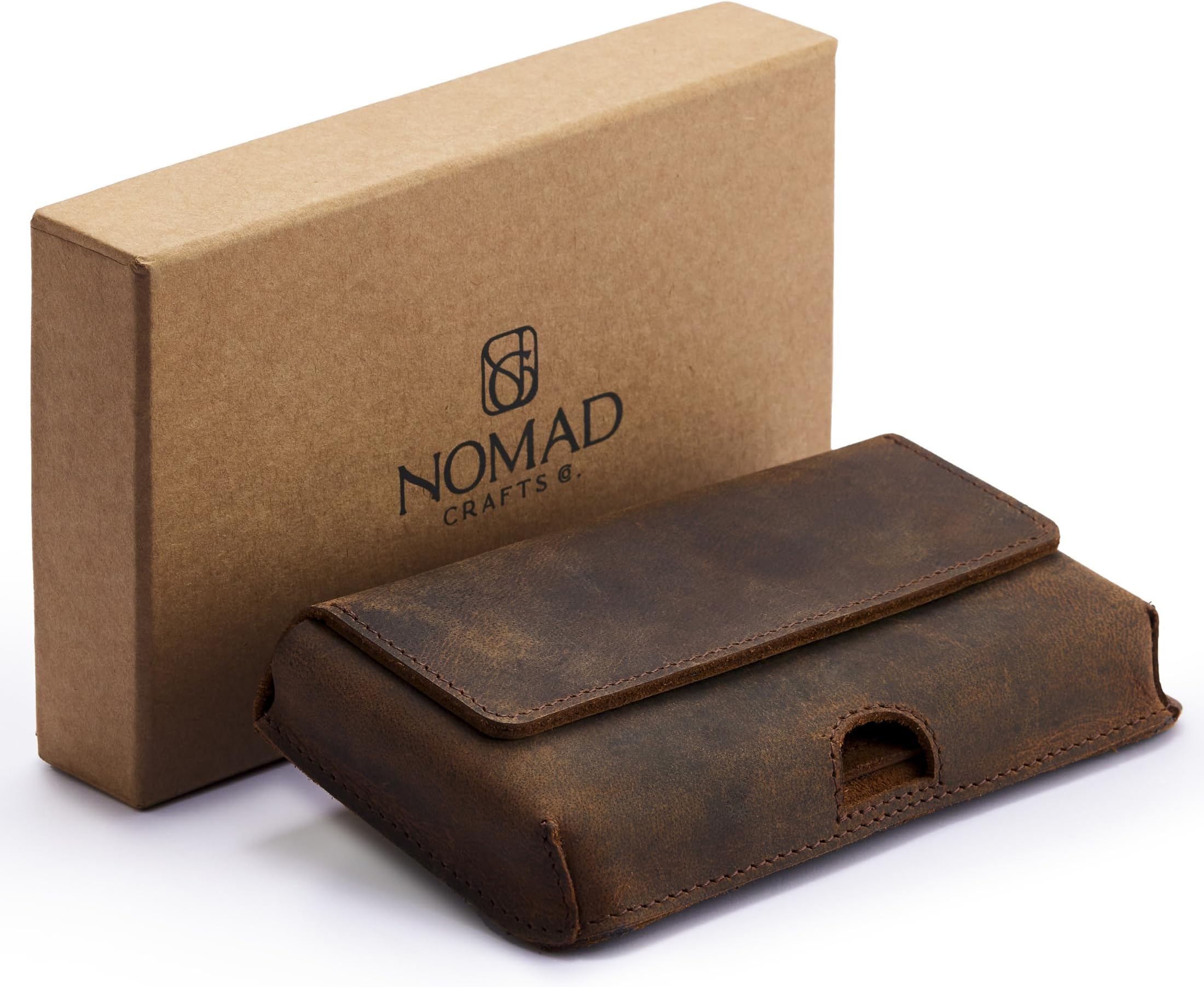 Amazon.com: Genuine Leather Horizontal Phone Holster for Men ...