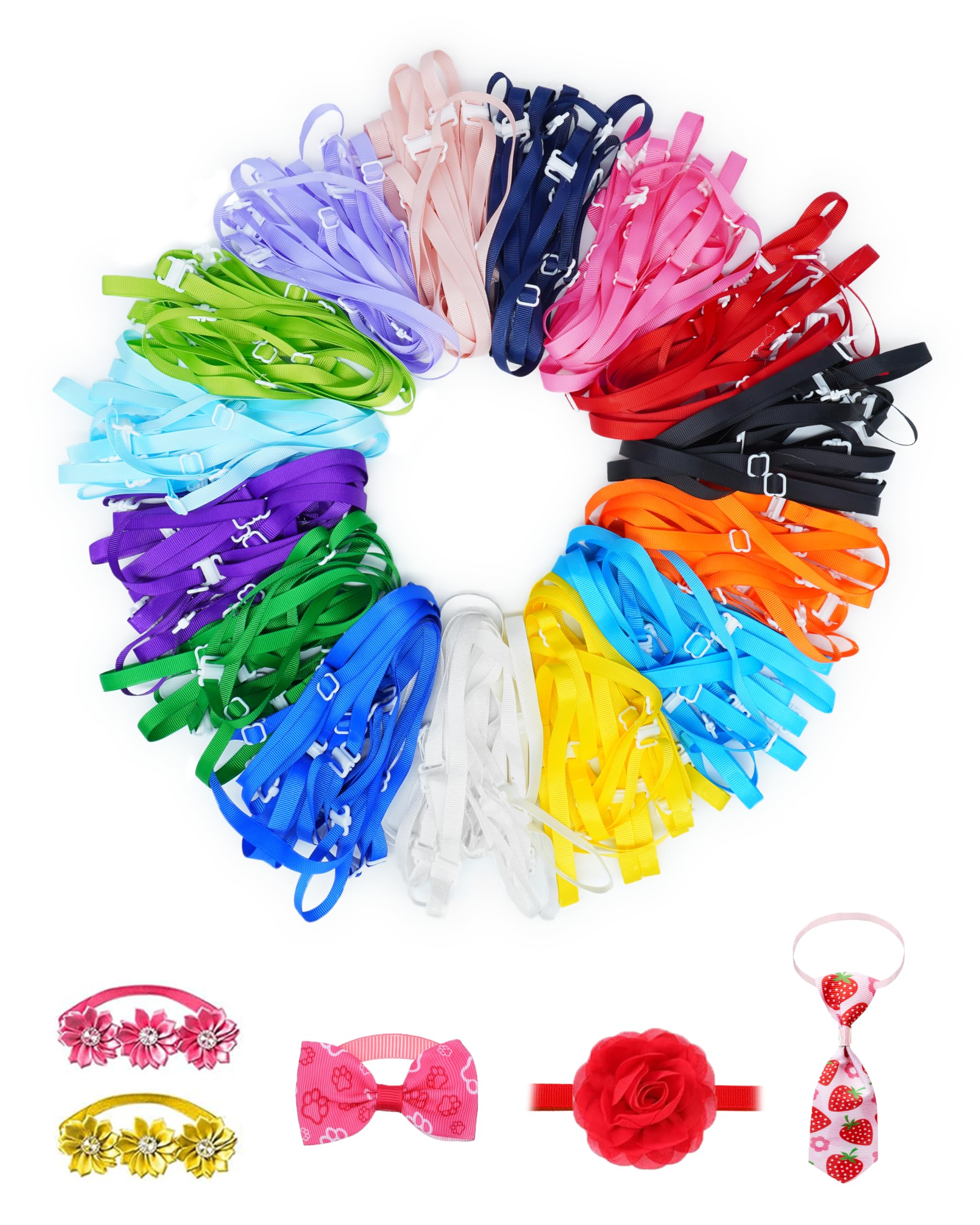 Amazon.com : PET SHOW 150 Pack Dog Bow Tie Straps DIY Extension Strap ...