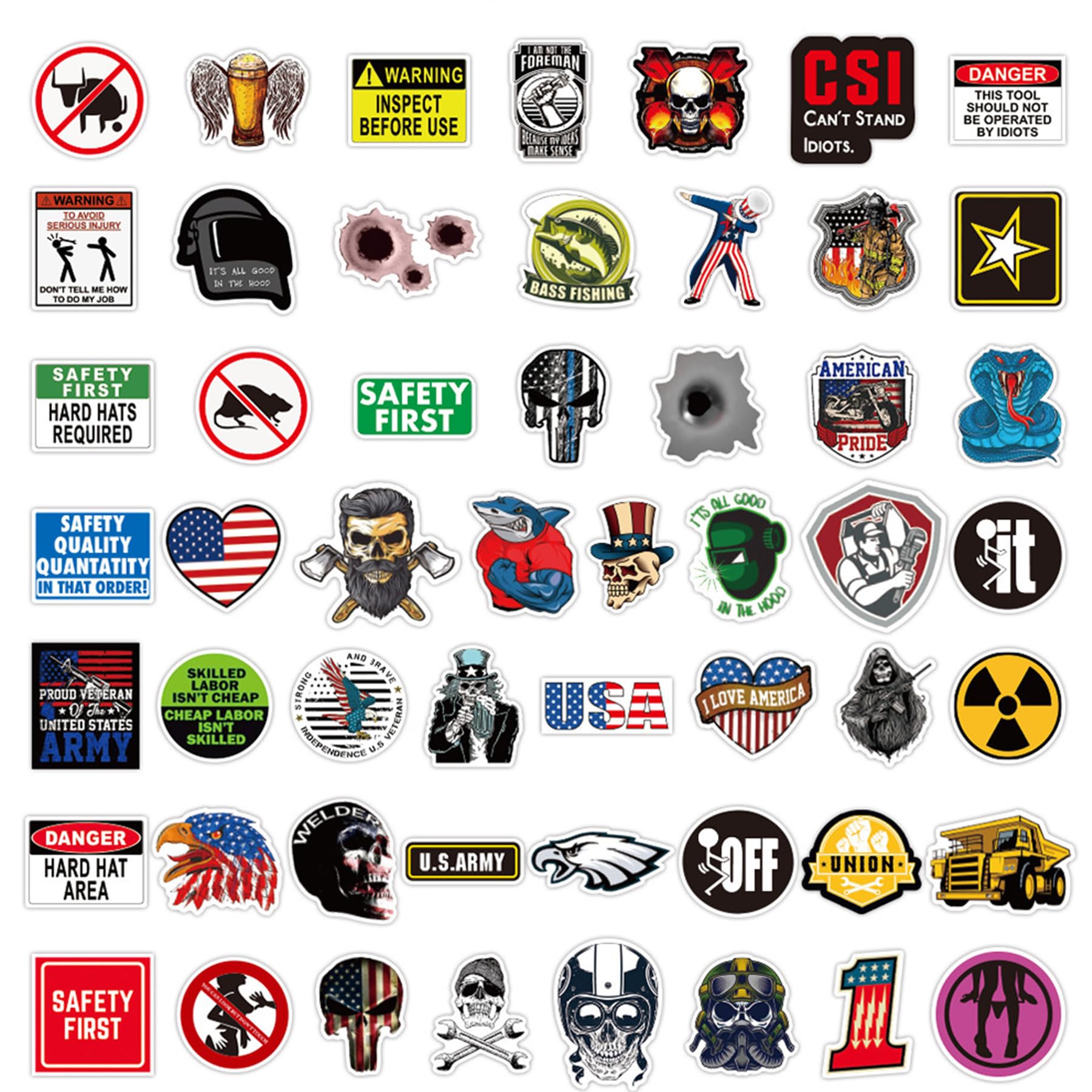 Snapklik.com : 200pcs Welding Helmet Hard Hat Sticker Decals, Funny ...
