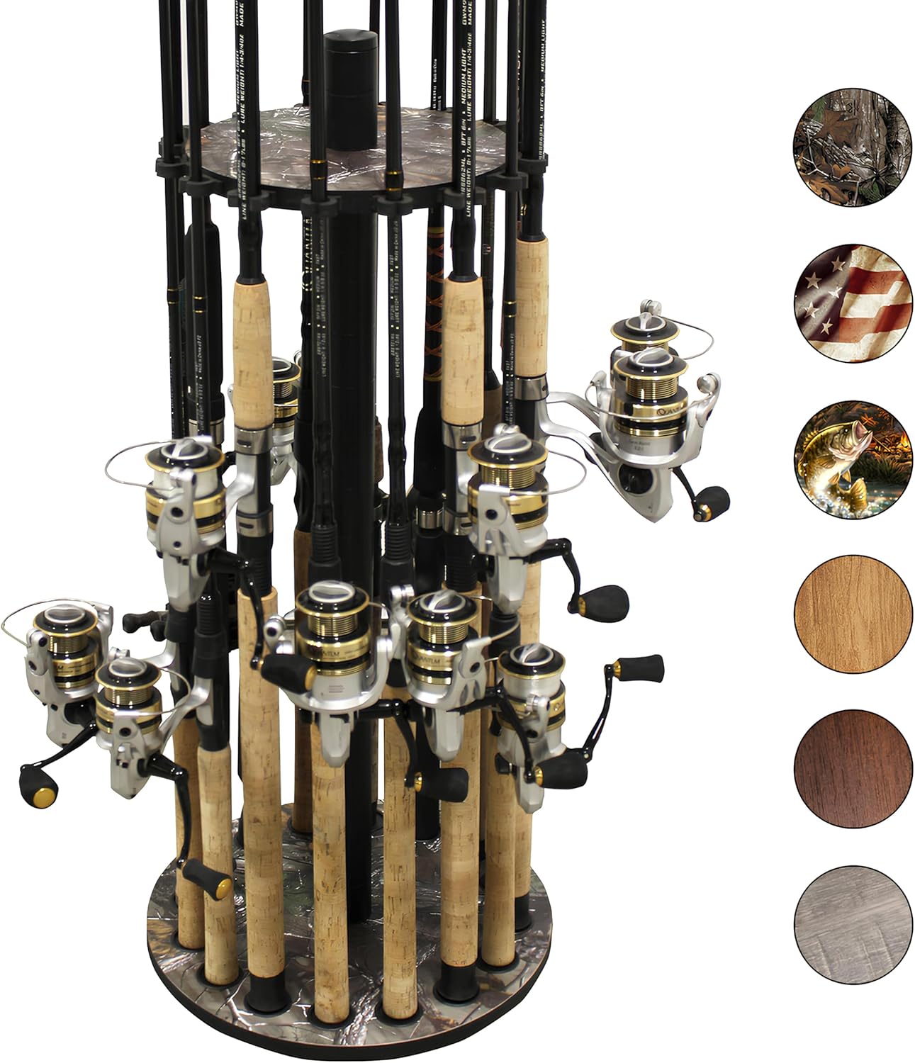 Amazon.com: RealTree Camo Round 16 Fishing Rod Storage Rack : Sports ...