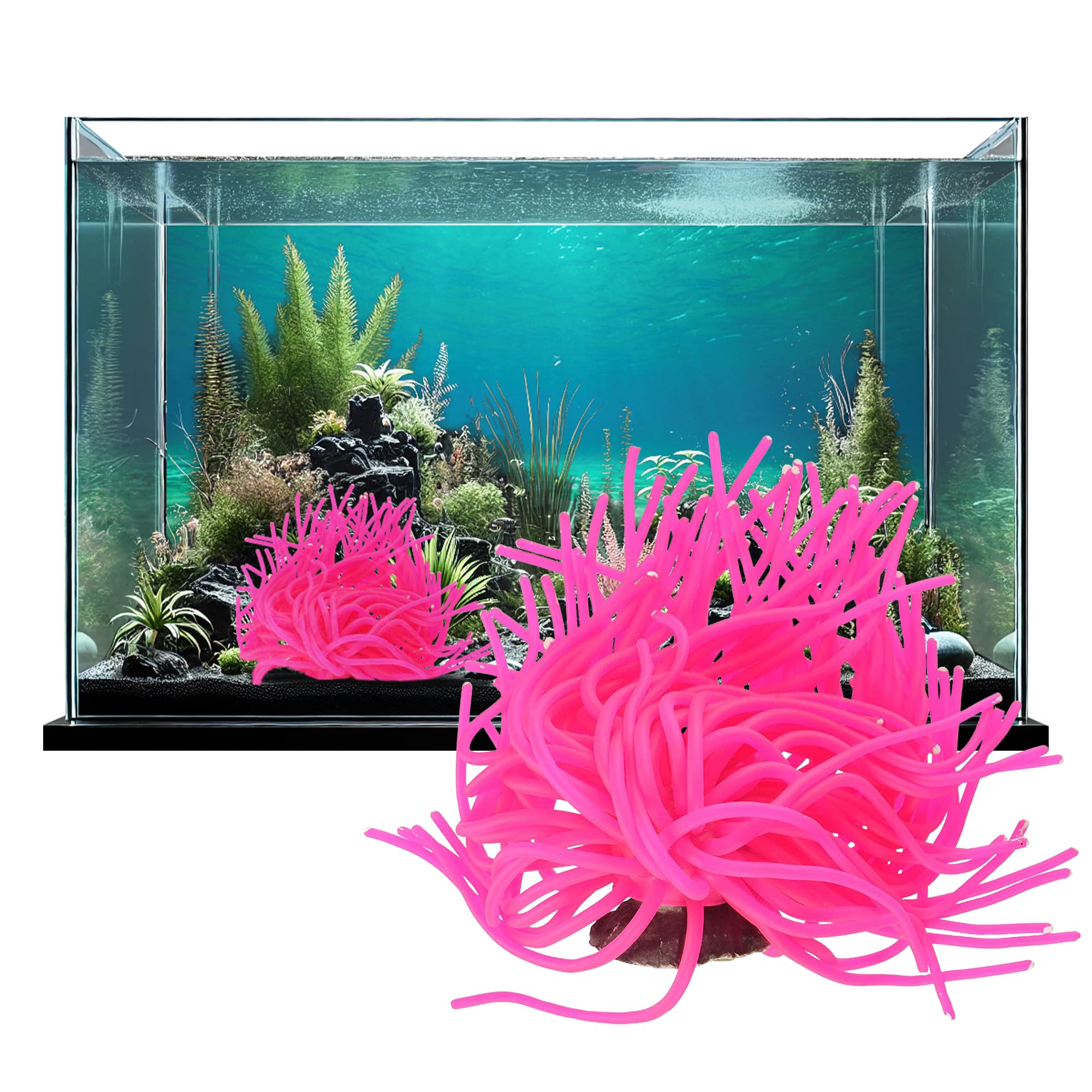 Amazon.com : Sporn Sea Anemone Fish Tank Decor Pink, Aquasape Your Fish ...