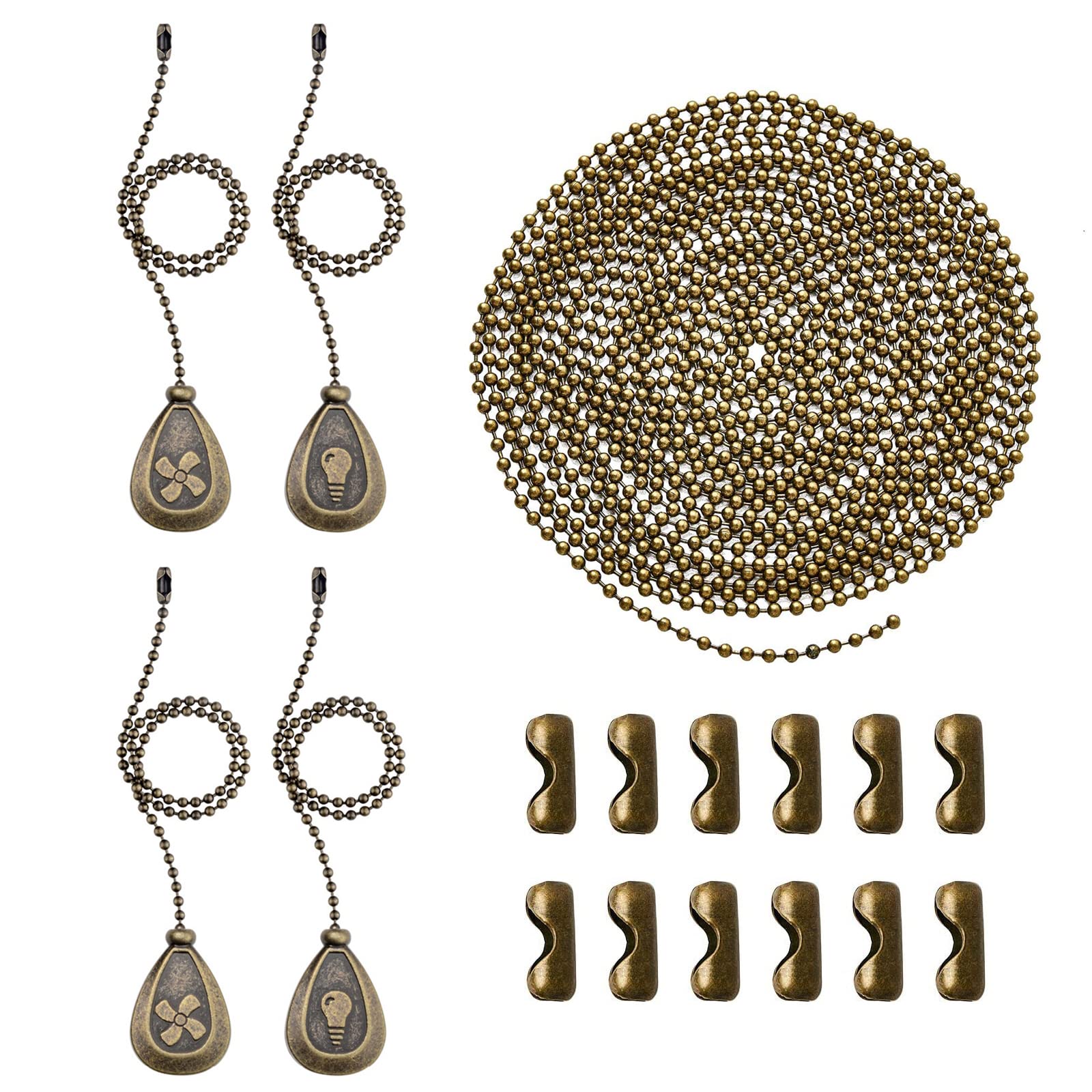 Vintage Bronze Chain 18-Inch Pull Chain Extension For Light Or Fan ...