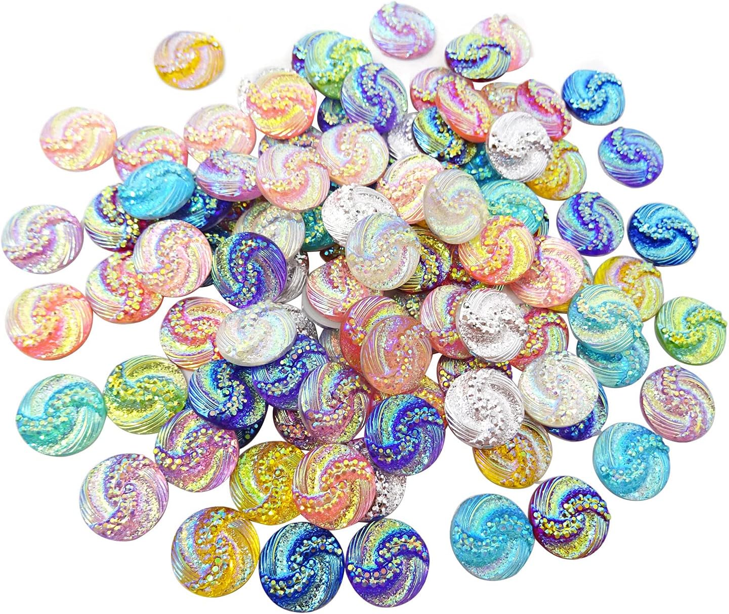 Amazon.com: Honbay 100PCS Round Resin Flatback Cabochons Colorful ...