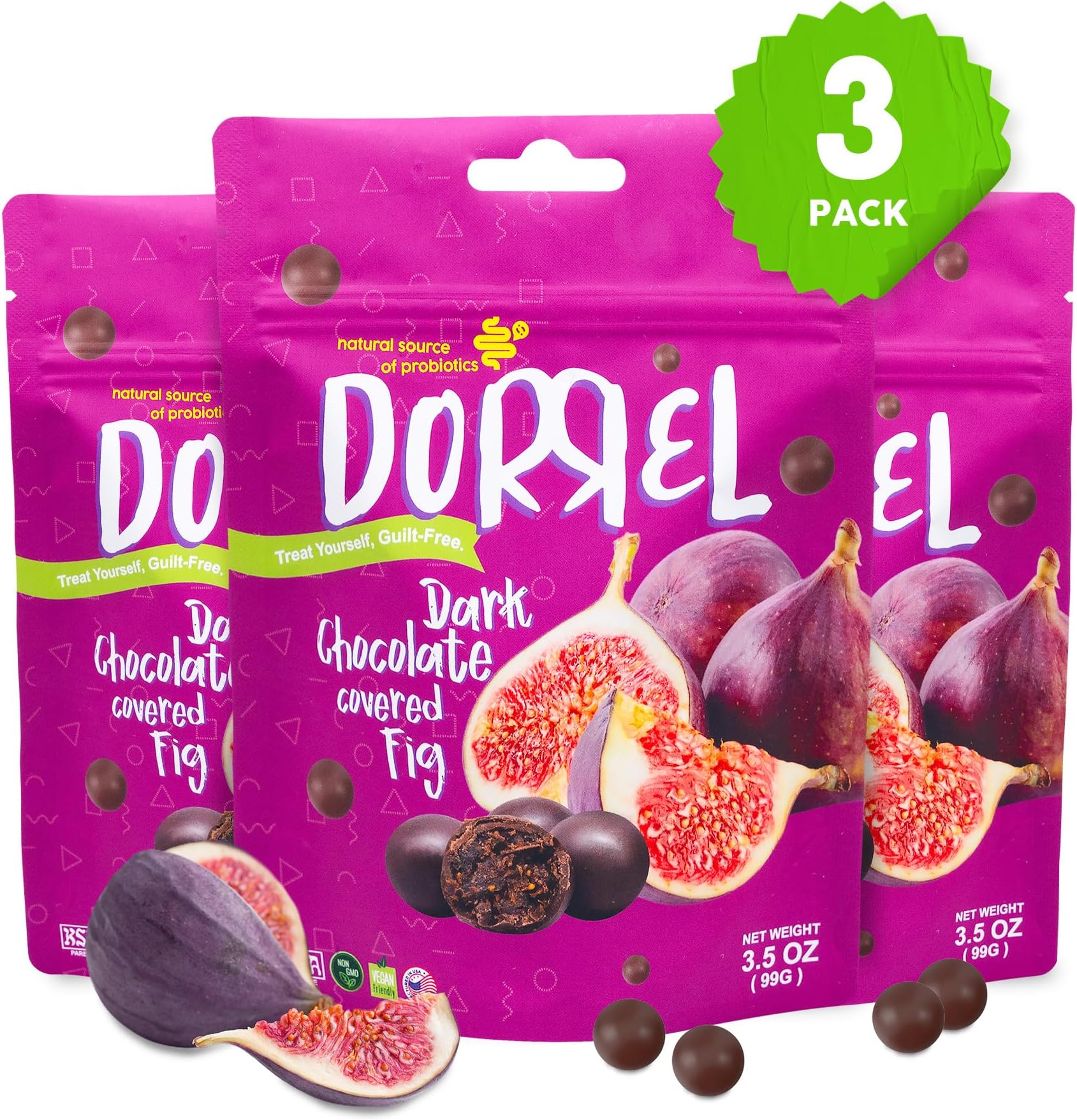 Amazon.com : Dorrel Dark Chocolate Covered Figs - Nutritious and Sweet ...