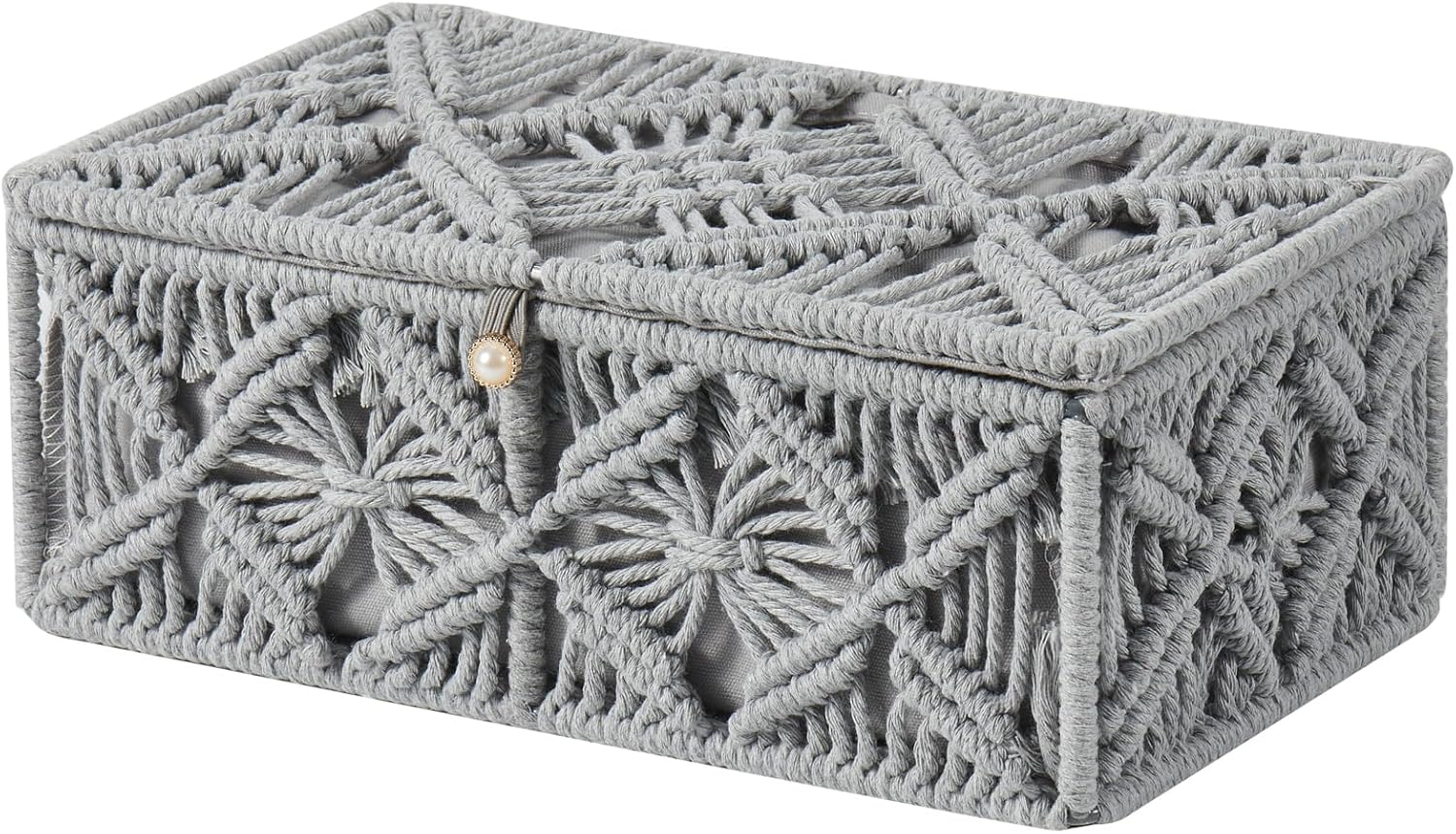 Amazon.com: VinneGenzz Decorative Boho Storage Baskets with Lid ...