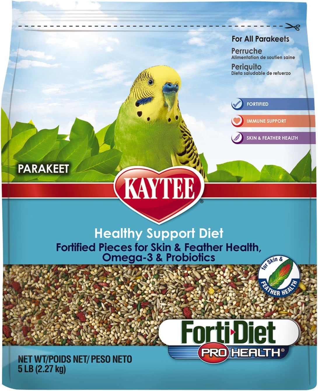 Amazon.com : Kaytee Forti Diet Pro Health Bird Food For Parakeet, 5 ...