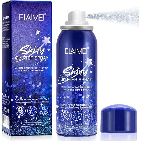 Amazon.com : Shiny Glitter Spray, Body Glitter Spray for Skin, Face ...