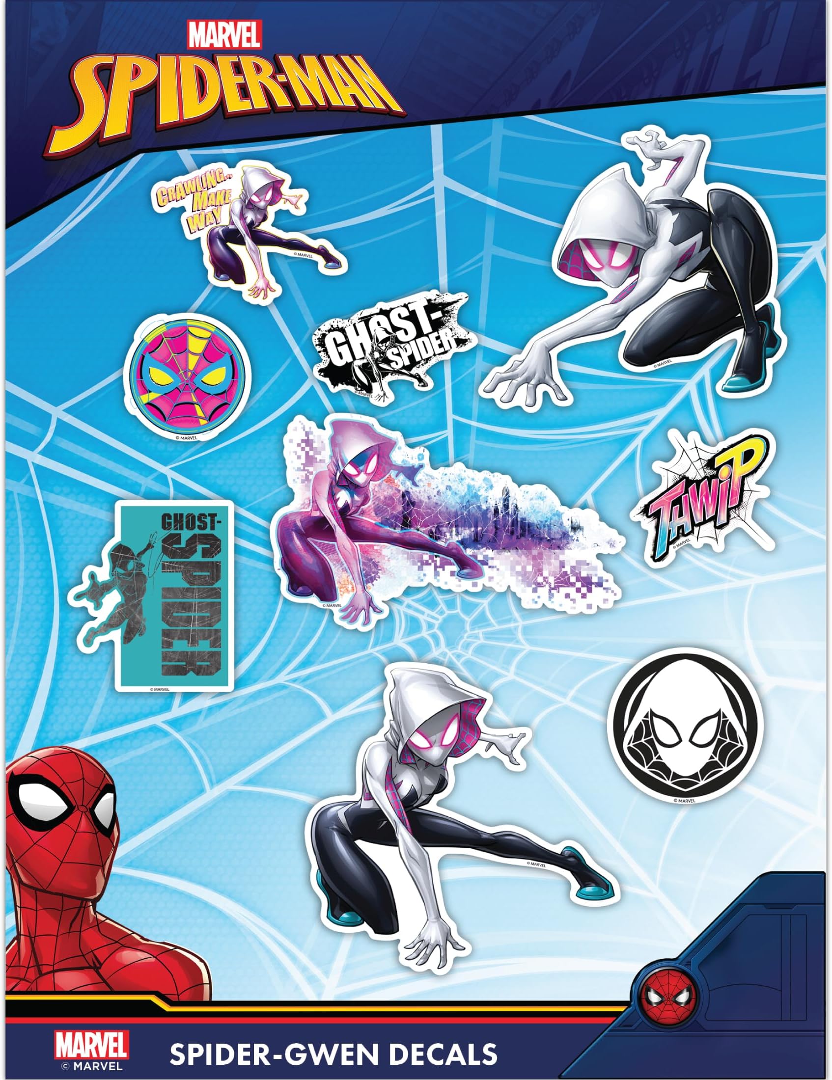Amazon.com - Marvel Spider-Gwen Decals - Set of 9 Vinyl Stickers for ...