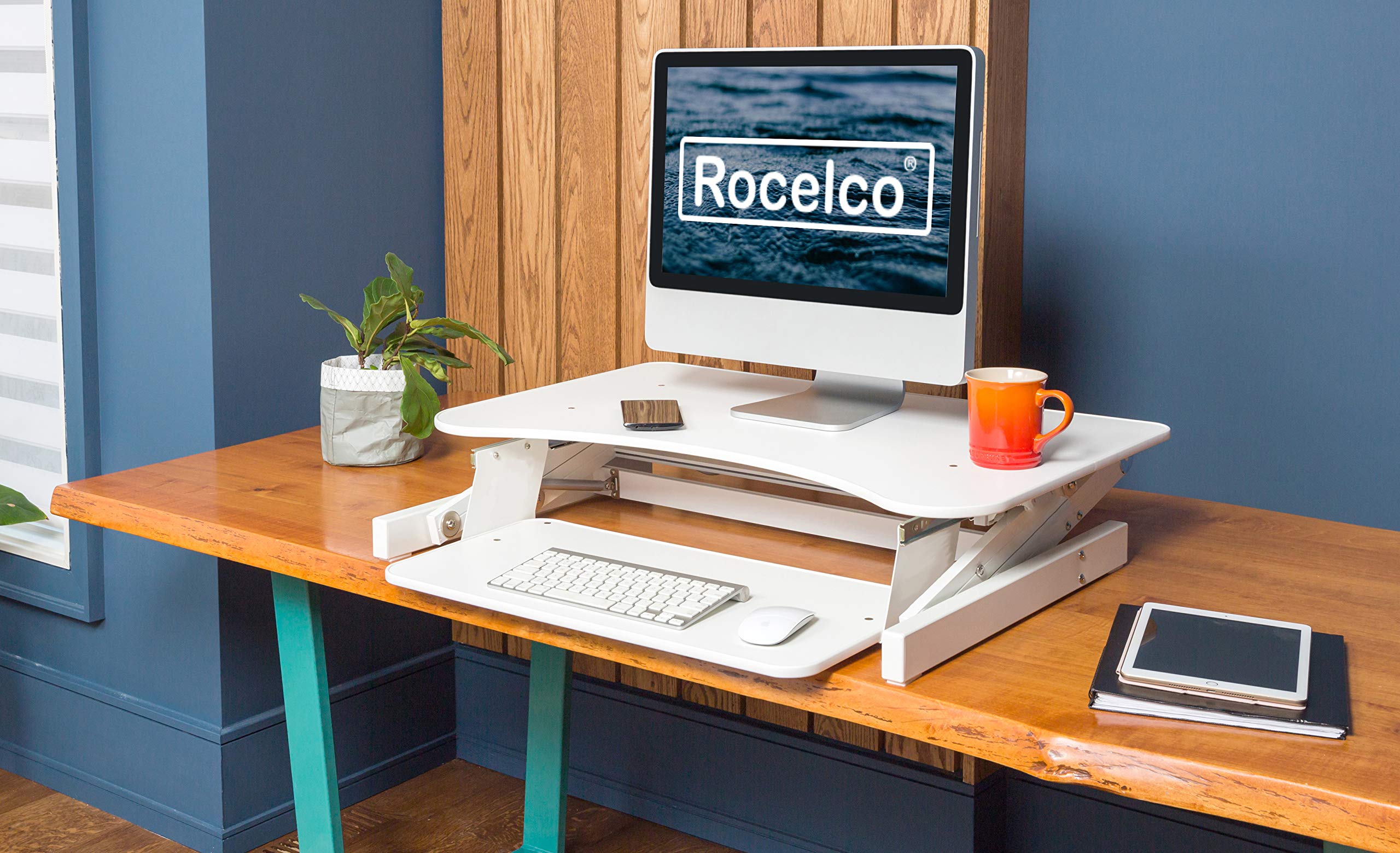 Snapklik.com : Rocelco 32" Height Adjustable Standing Desk Converter