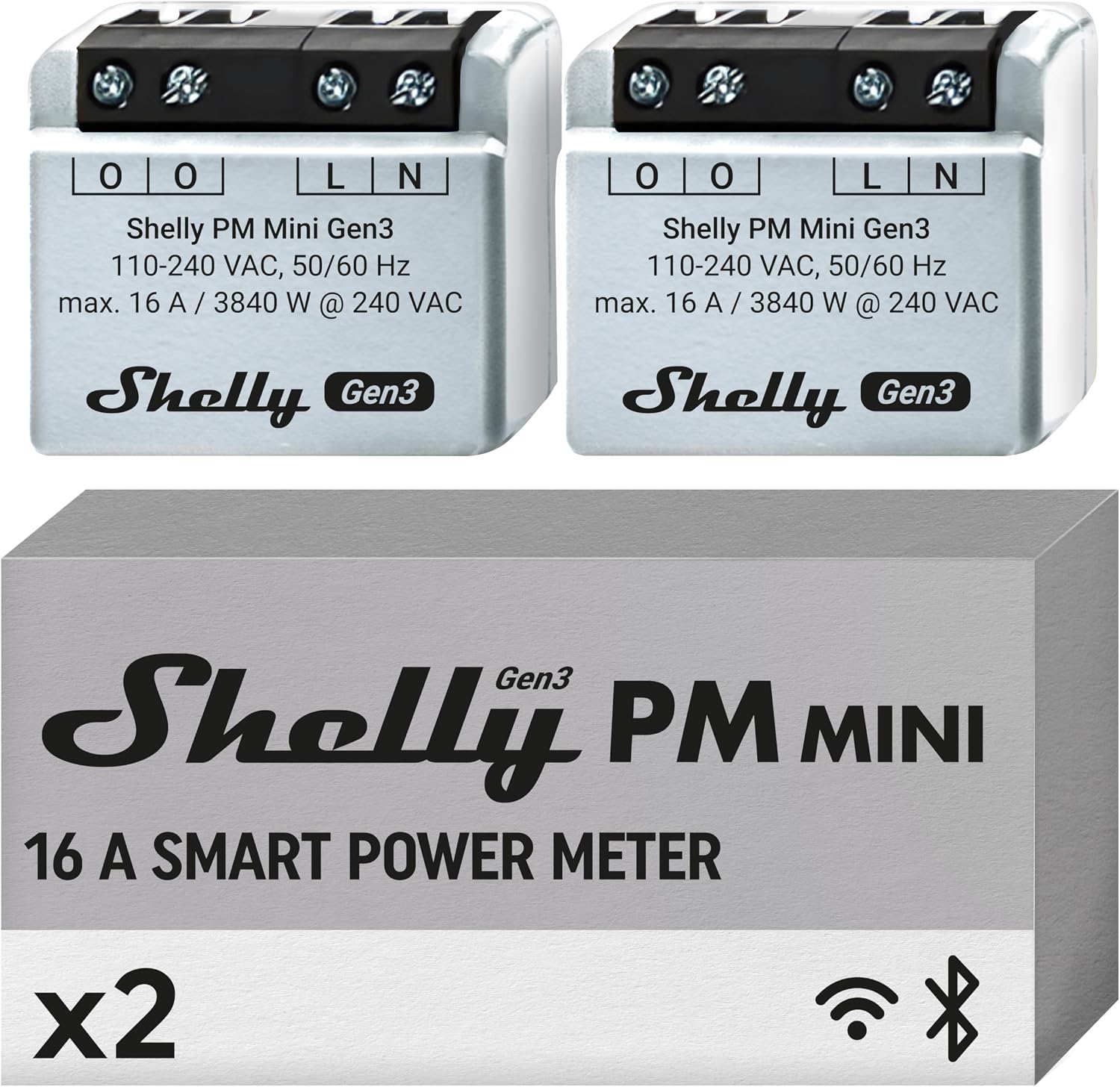 Shelly PM Mini Gen3 | WiFi & Bluetooth Smart Power Meter 1 Channel 16 A ...