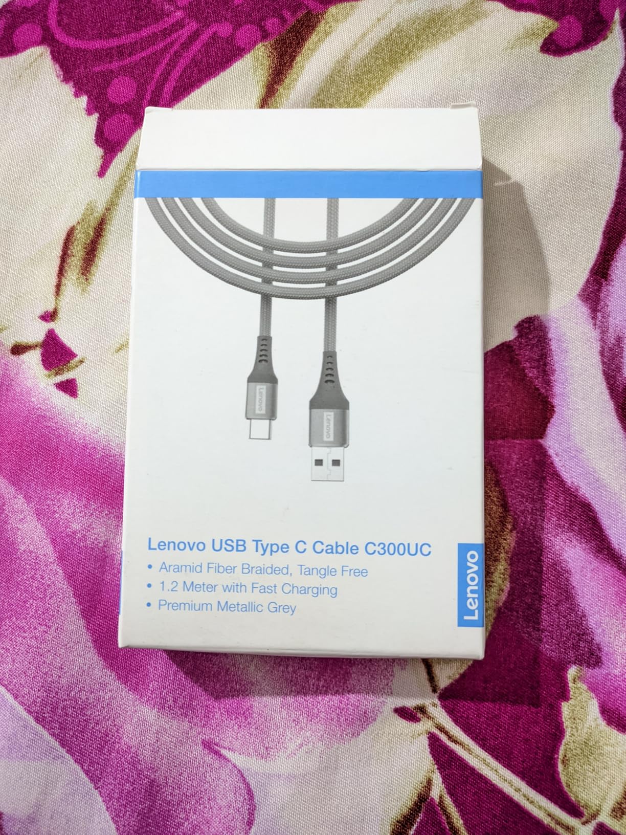 Lenovo USB A to Type-C Tangle-free Aramid fiber braided 1.2m cable with ...