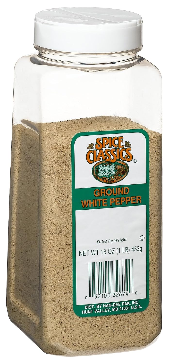Amazon.com : Spice Classics White Pepper, Ground, 16-Ounce Plastic ...