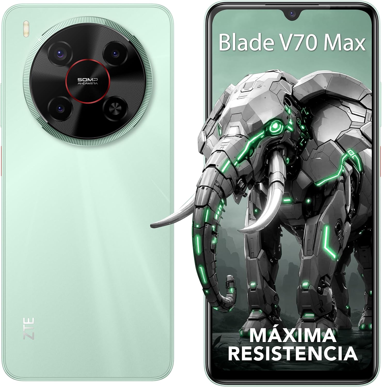 ZTE Smartphone Blade V70 MAX Verde 6.9” 120Hz, 50MP+IA, 256GB+14GB RAM ...