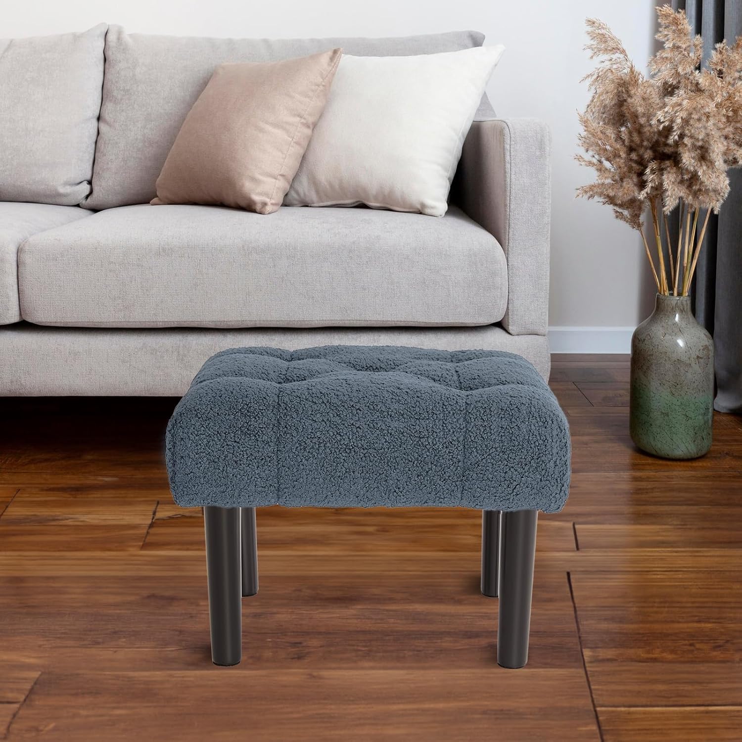 Amazon.com: HOUCHICS Fur Padded Foot Stool, Small Ottoman Foot Rest ...