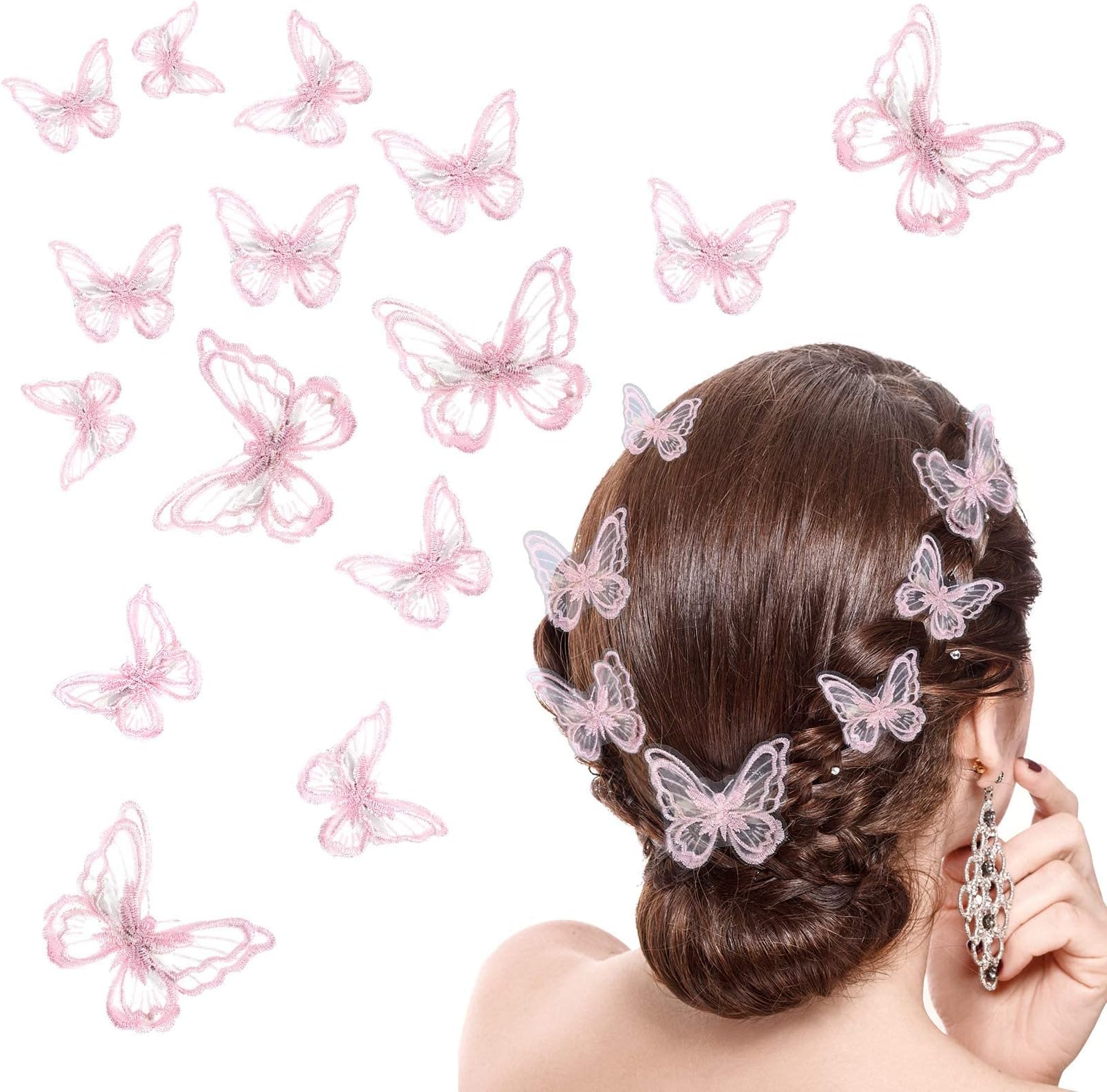 Amazon.com : DIYstore 24 Pcs Blue Butterfly Hair Clips Mini Bangs Clips ...