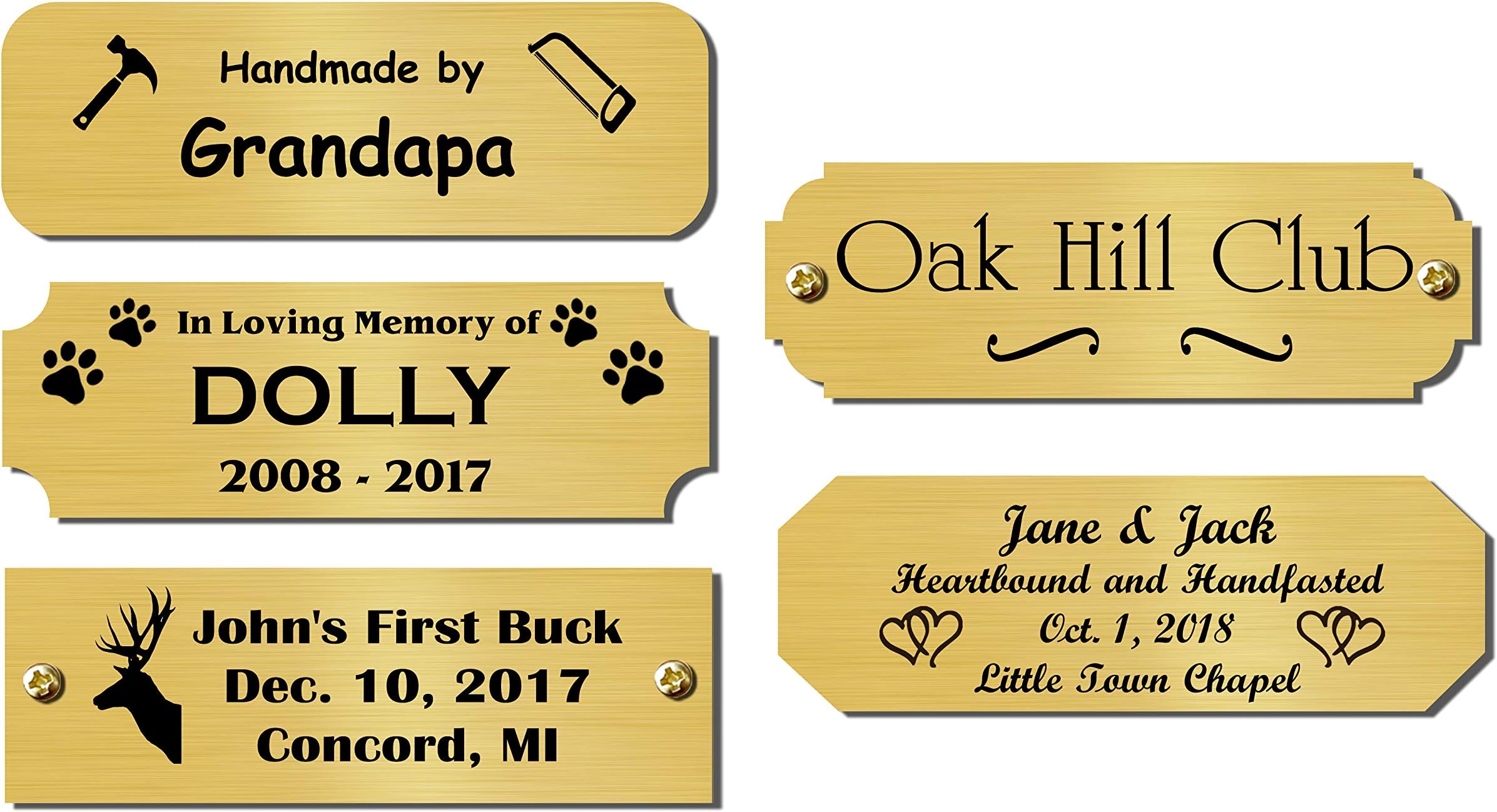 Amazon.com: 1" H x 3" W, Solid Brass Name Plate, Satin Finish ...