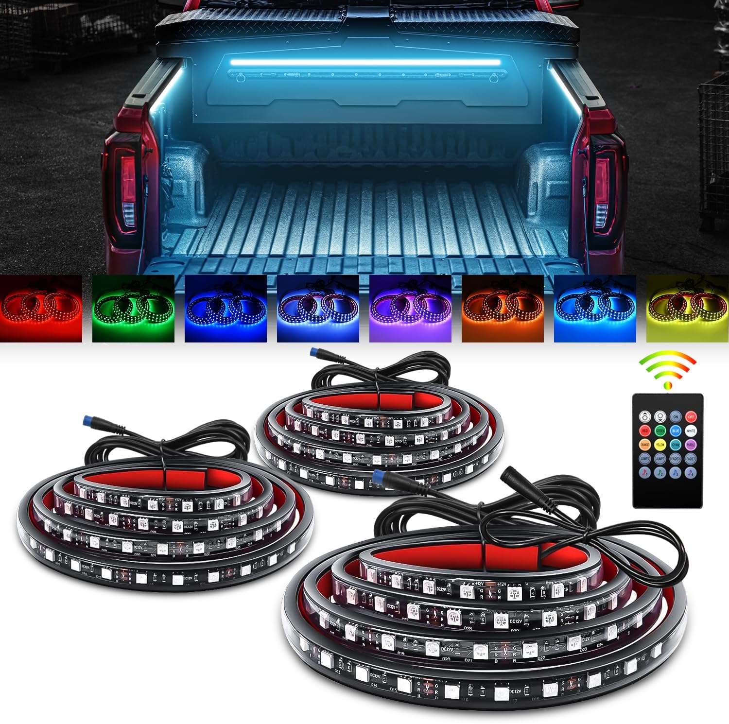 Amazon.com: GOOACC RGB Truck Bed Light Strip 3PCS 60" 270 LEDs Neon ...