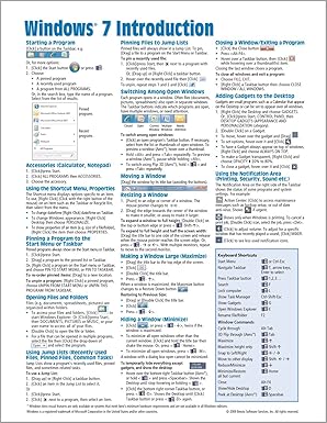 Windows 7 Quick Reference Guide (Cheat Sheet of Instructions, Tips ...