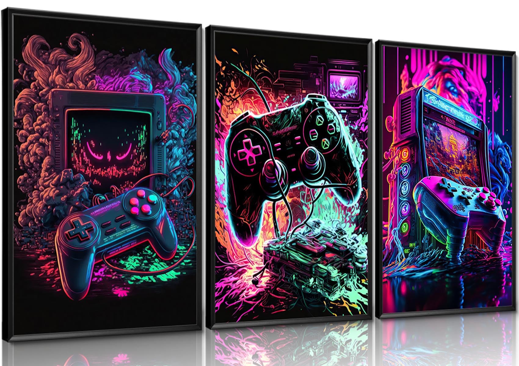 Amazon.com: MUWAK Cool Gaming Room Decor Set of 3 - Video Game ...