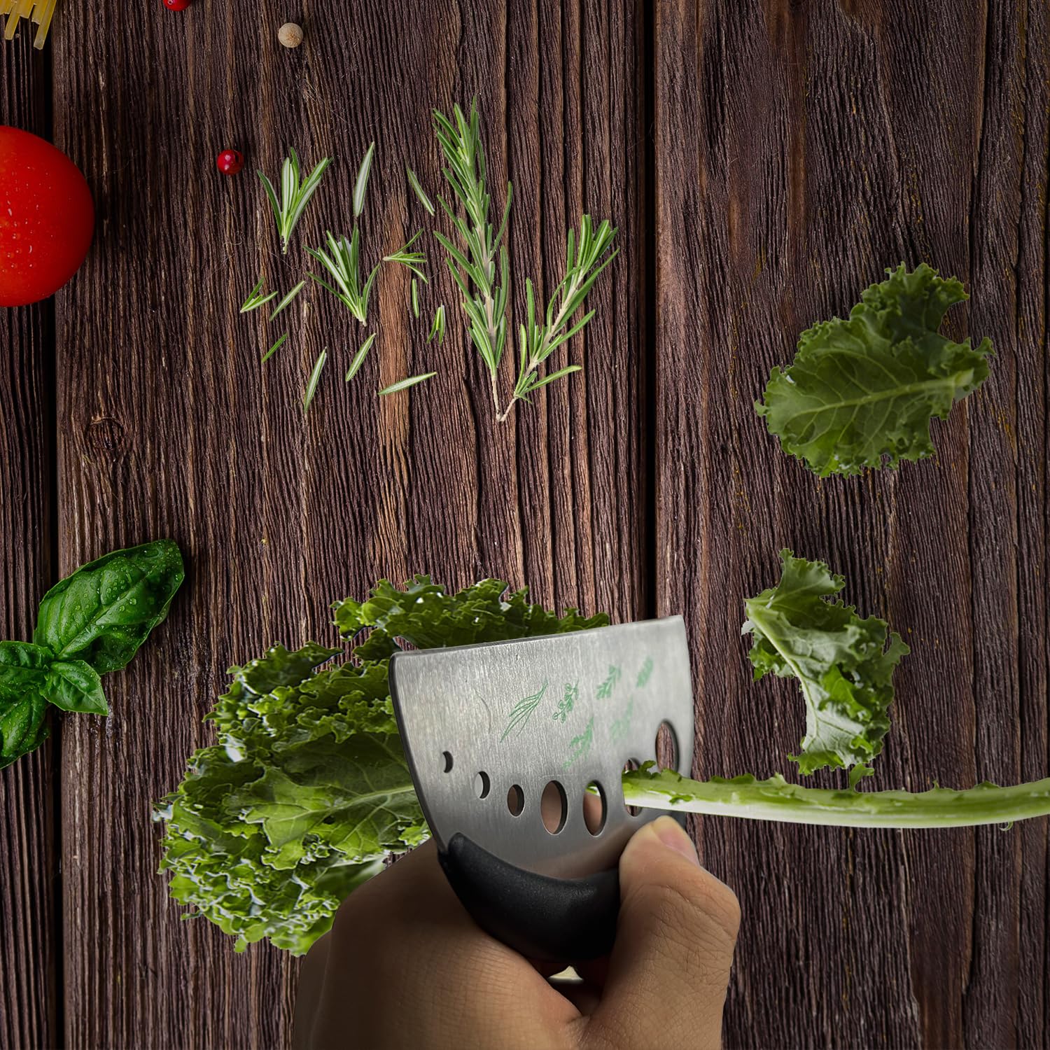 Snapklik.com : Herb Stripping Tool, 7 Holes Stainless Steel Vegetable ...