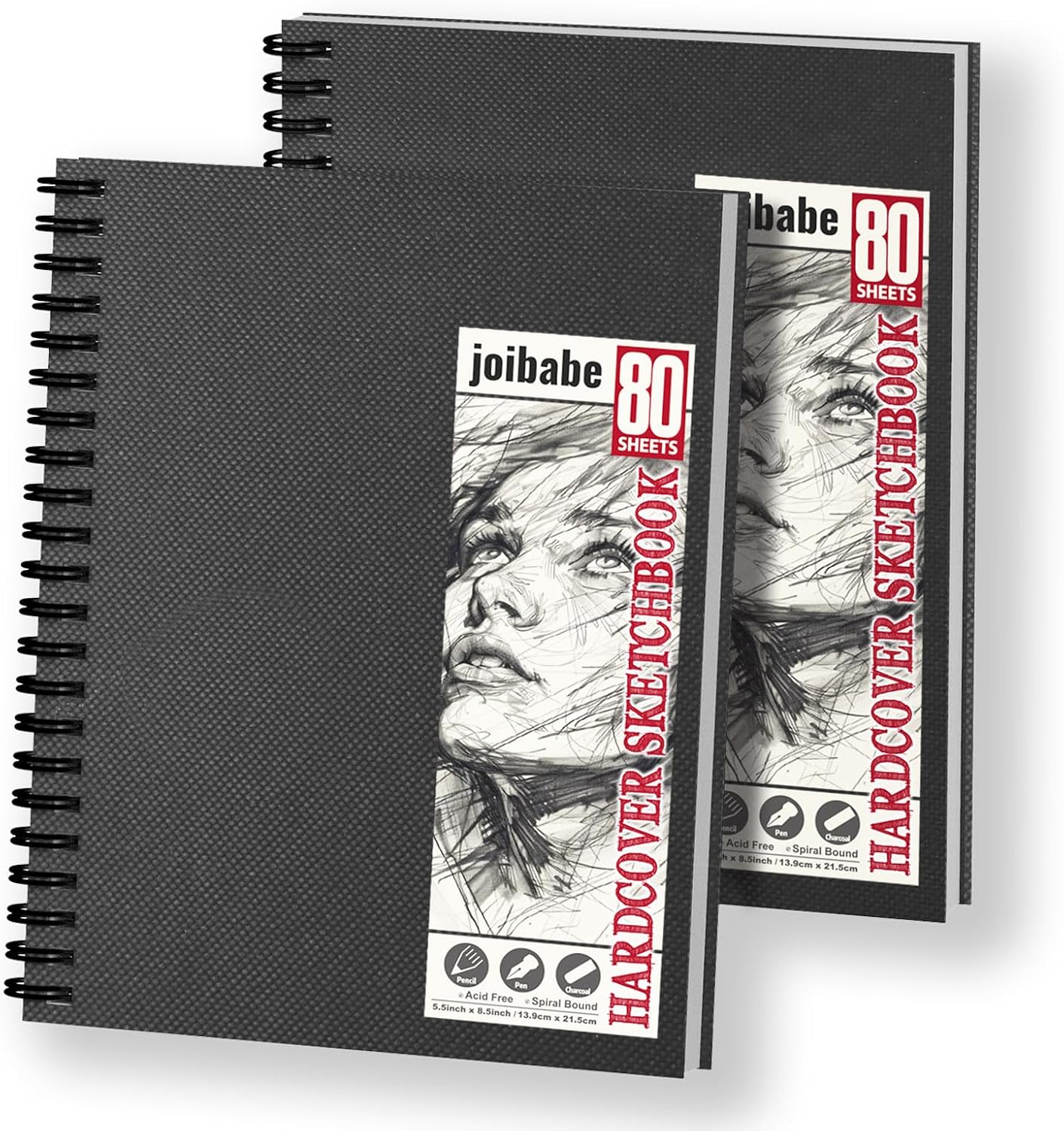 Amazon.com: Hardcover Sketch Book 5.5x8.5 inches ，2 Pack 80-Sheets (68lb/100gsm)，Double-Sided ...