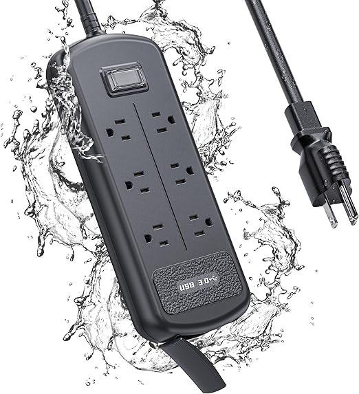 Amazon.com: USB Outdoor Power Strip Weatherproof, Waterproof Surge ...