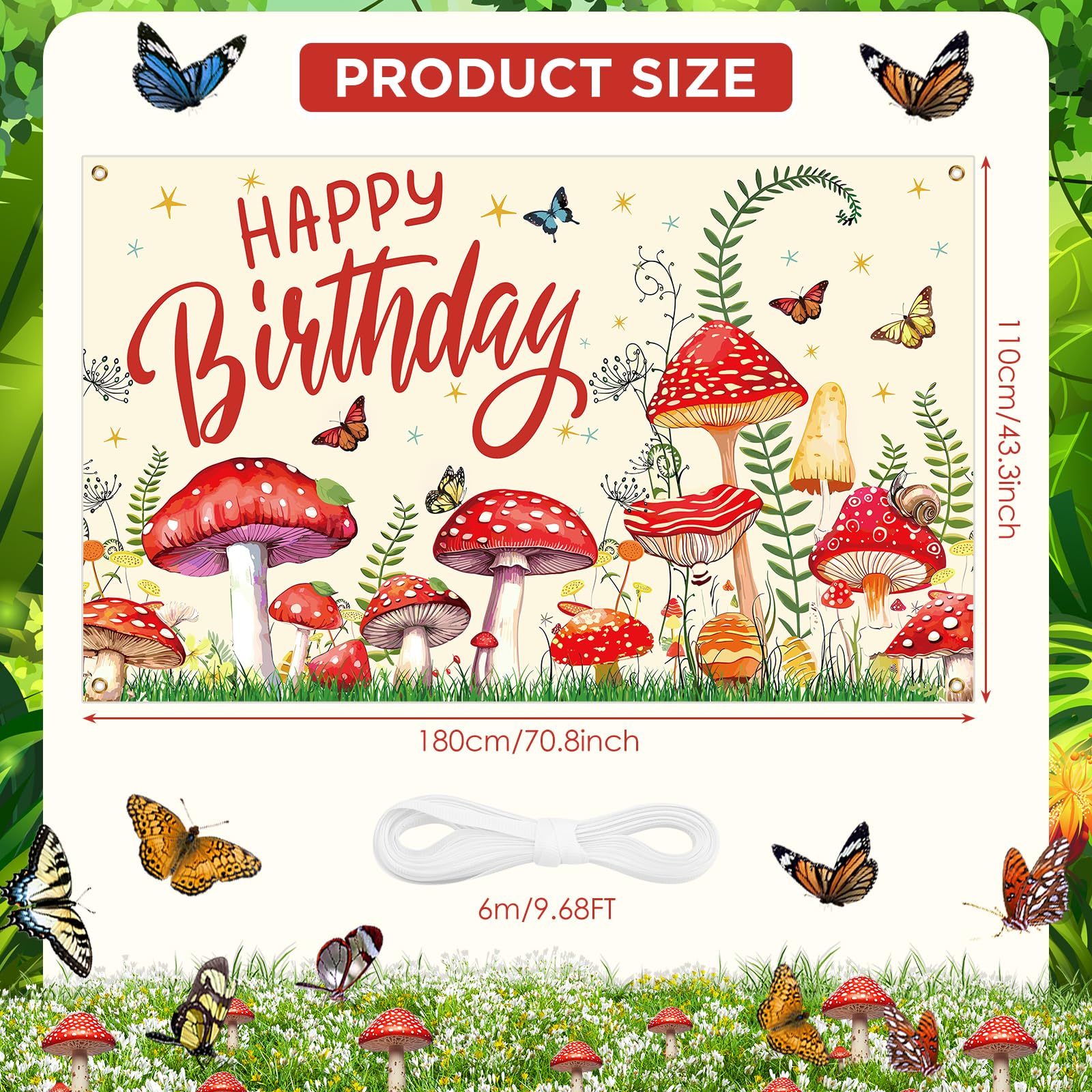 Snapklik.com : Mushroom Birthday Party Decorations, Mushroom Birthday ...