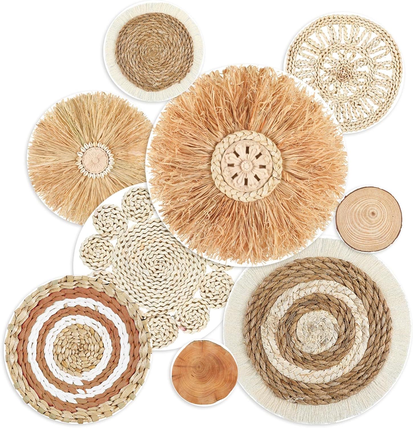 Amazon.com: 9 Pcs Boho Basket Wall Decals Round Modern Boho Wall ...