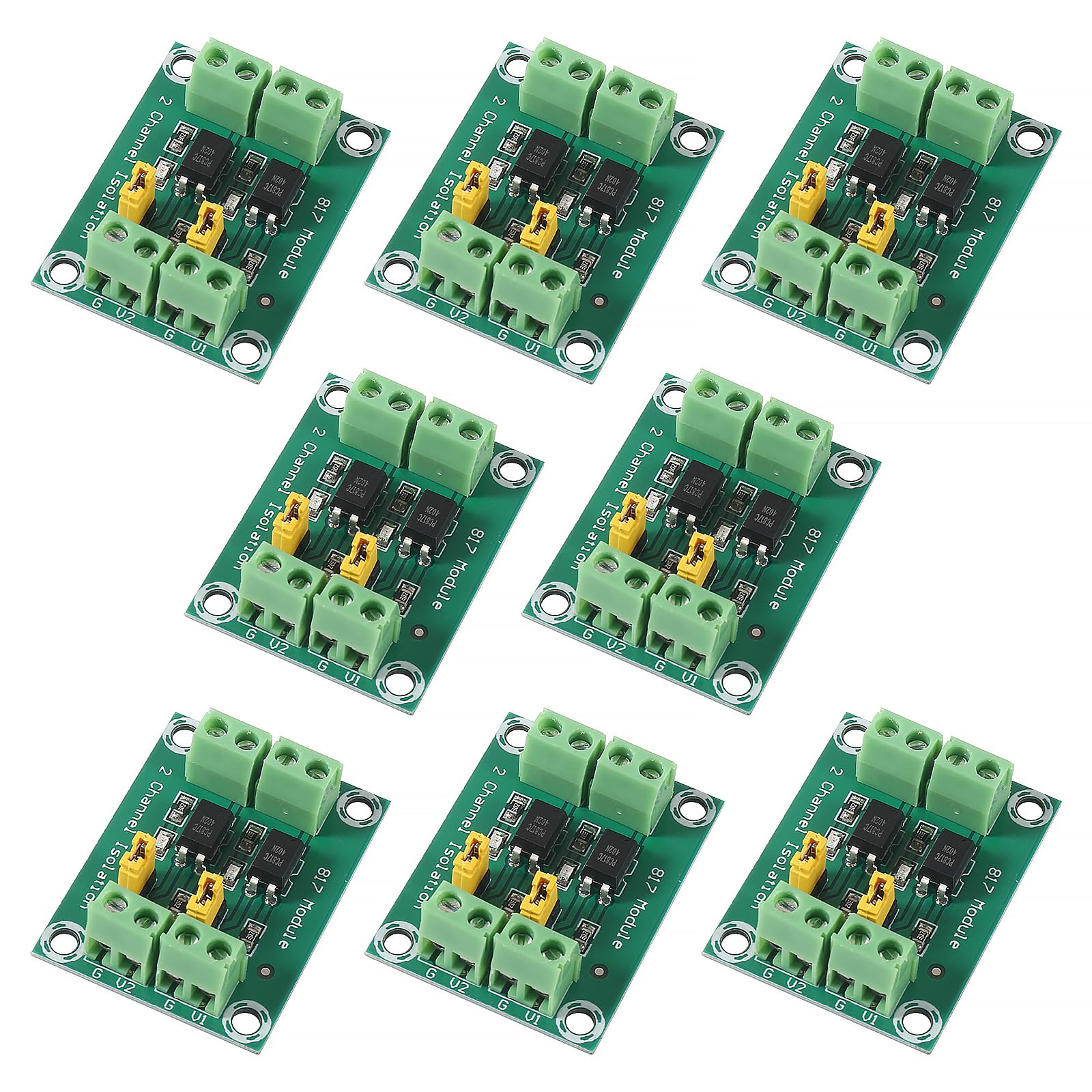 AOICRIE 8pcs PC817 2 Channel Optocoupler Isolation Board Voltage ...