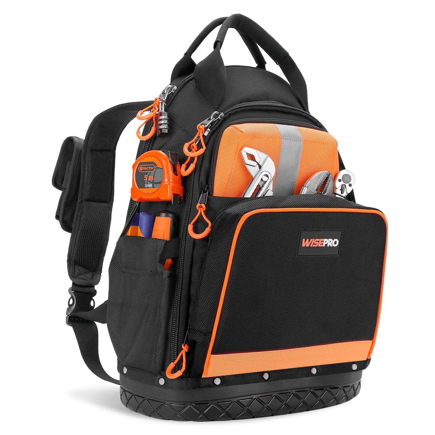Tool Backpack, Hard-Based Tradesman Backpack, Heavy-Duty Tool Carrier ...
