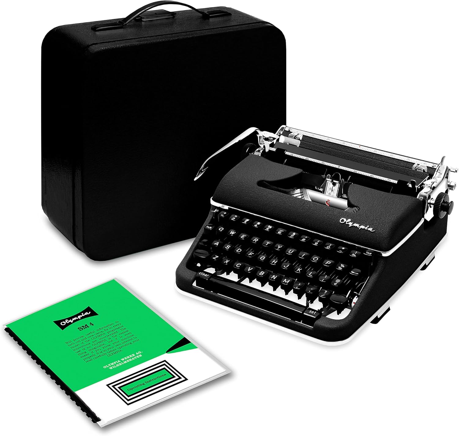 Amazon.com : Olympia Typewriter SM4 Black 1960 Manual Vintage Portable ...