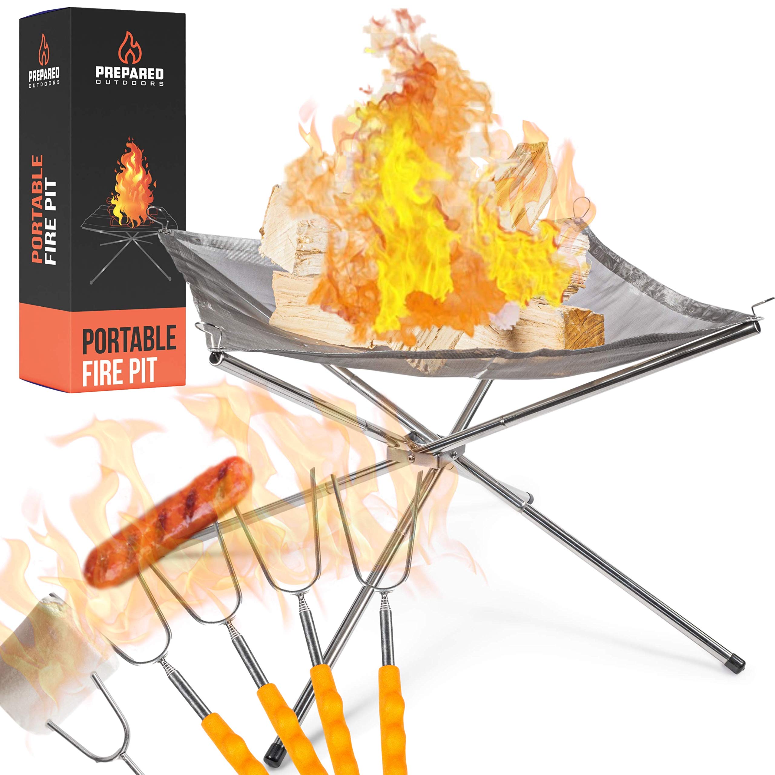 Camping Fire Pit Portable Portble Fire Pit - 22 Inch Steel Mesh ...